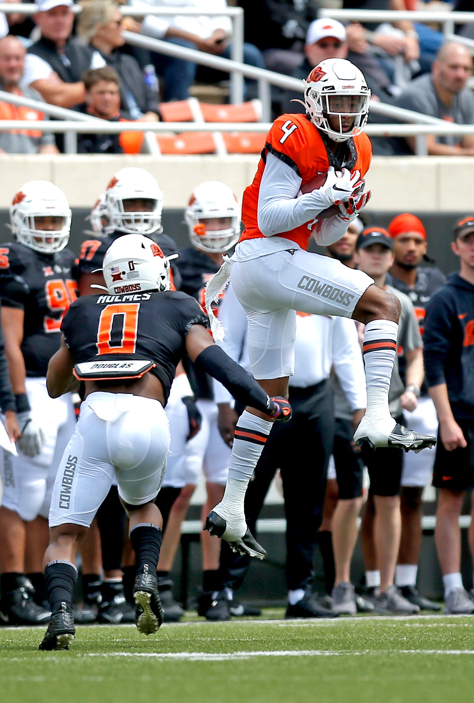 Oklahoma State spring game recap | Tay Martin, Spencer Sanders bond