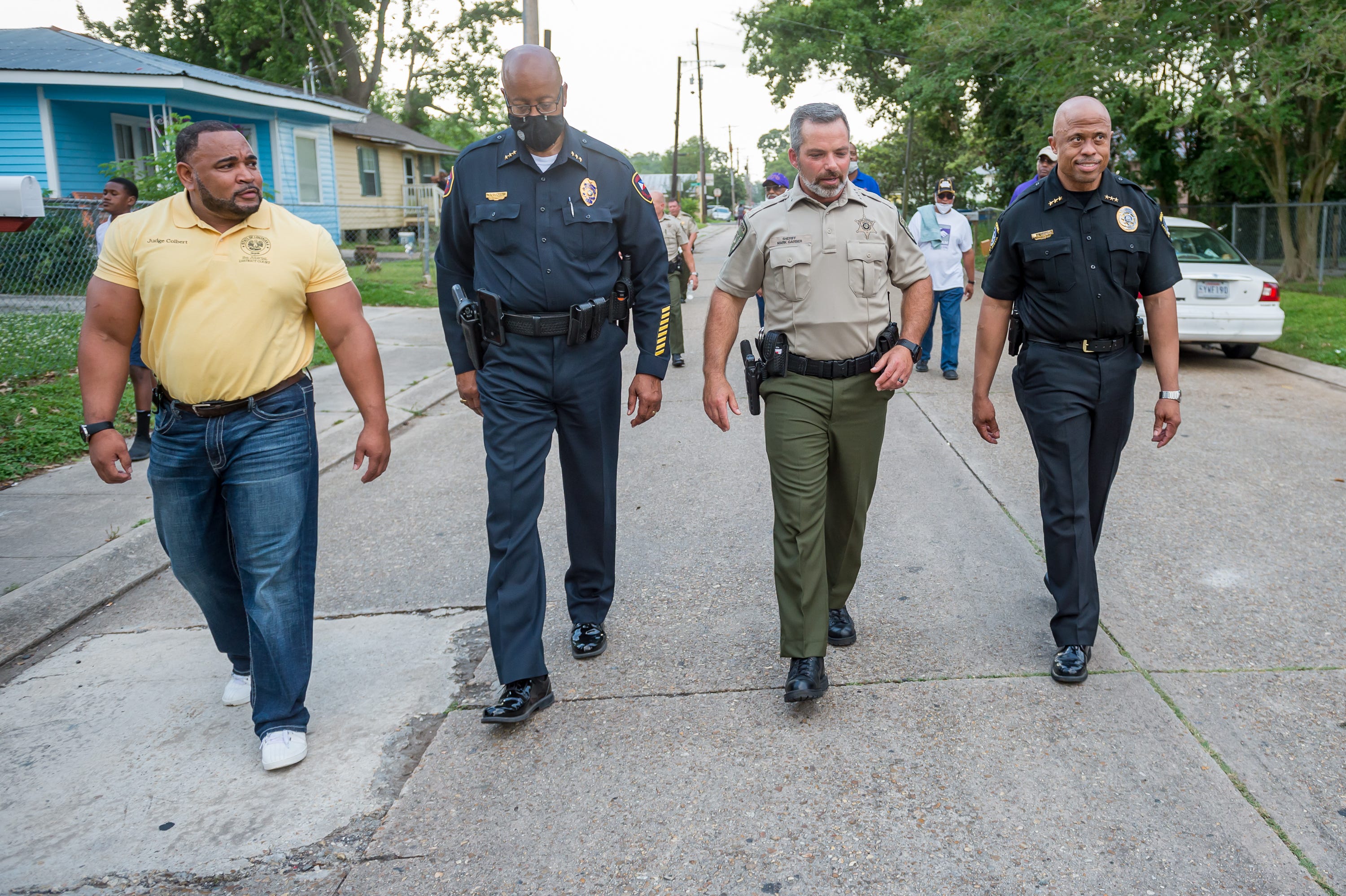 Community walk with law enforcement helps build relationships