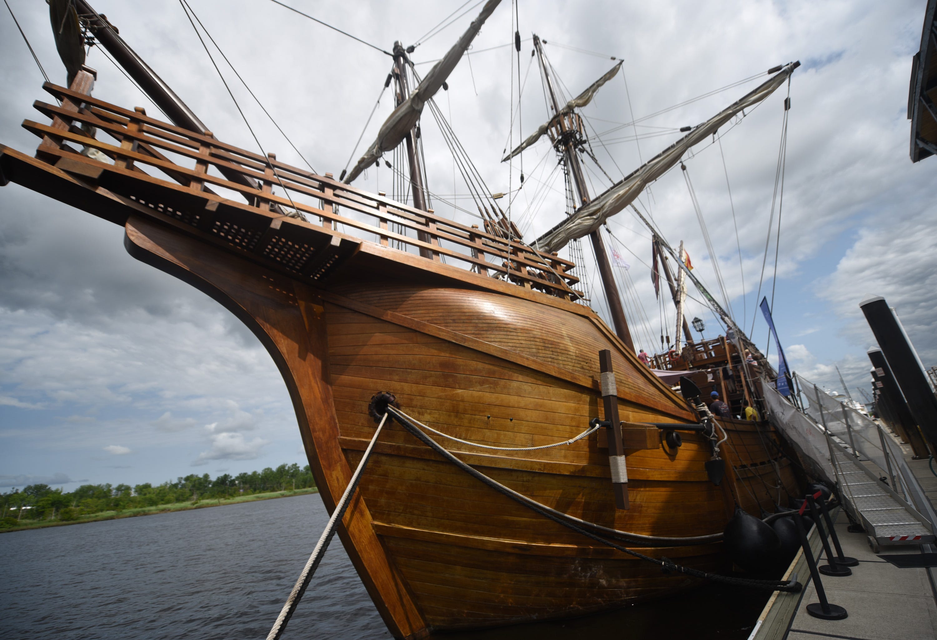 Santa Maria replica docks in Wilmington as it sails around the world