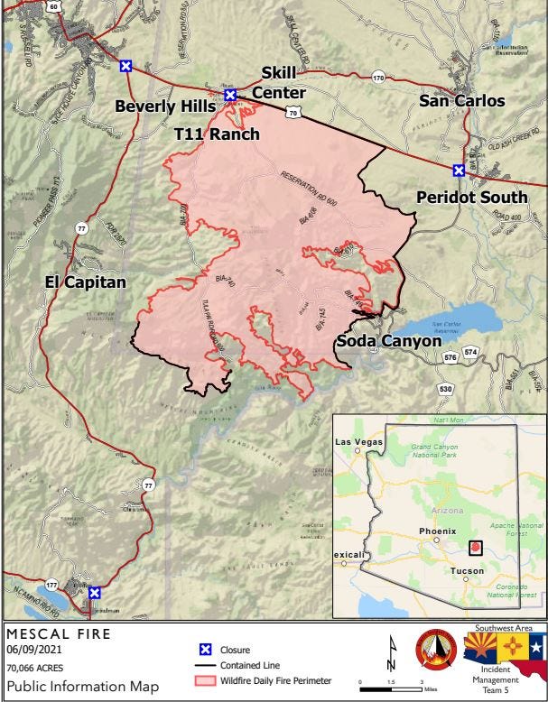 Mescal Fire updates: Firefighters achieve 33% containment