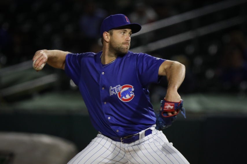 Former Chicago Cubs pitcher Jason Adam back after broken ankle