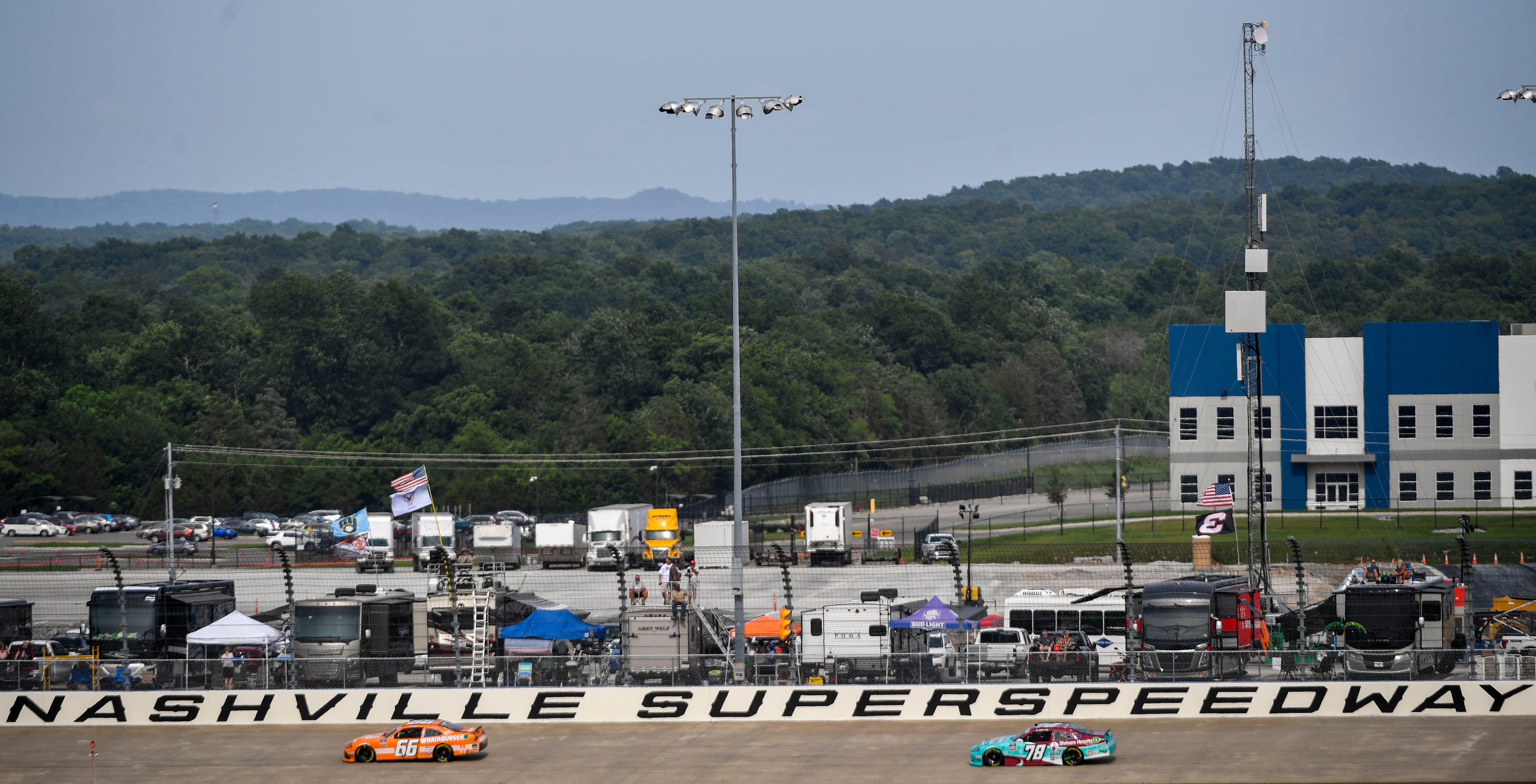 Traffic slowed around Nashville Superspeedway before NASCAR Cup Series race