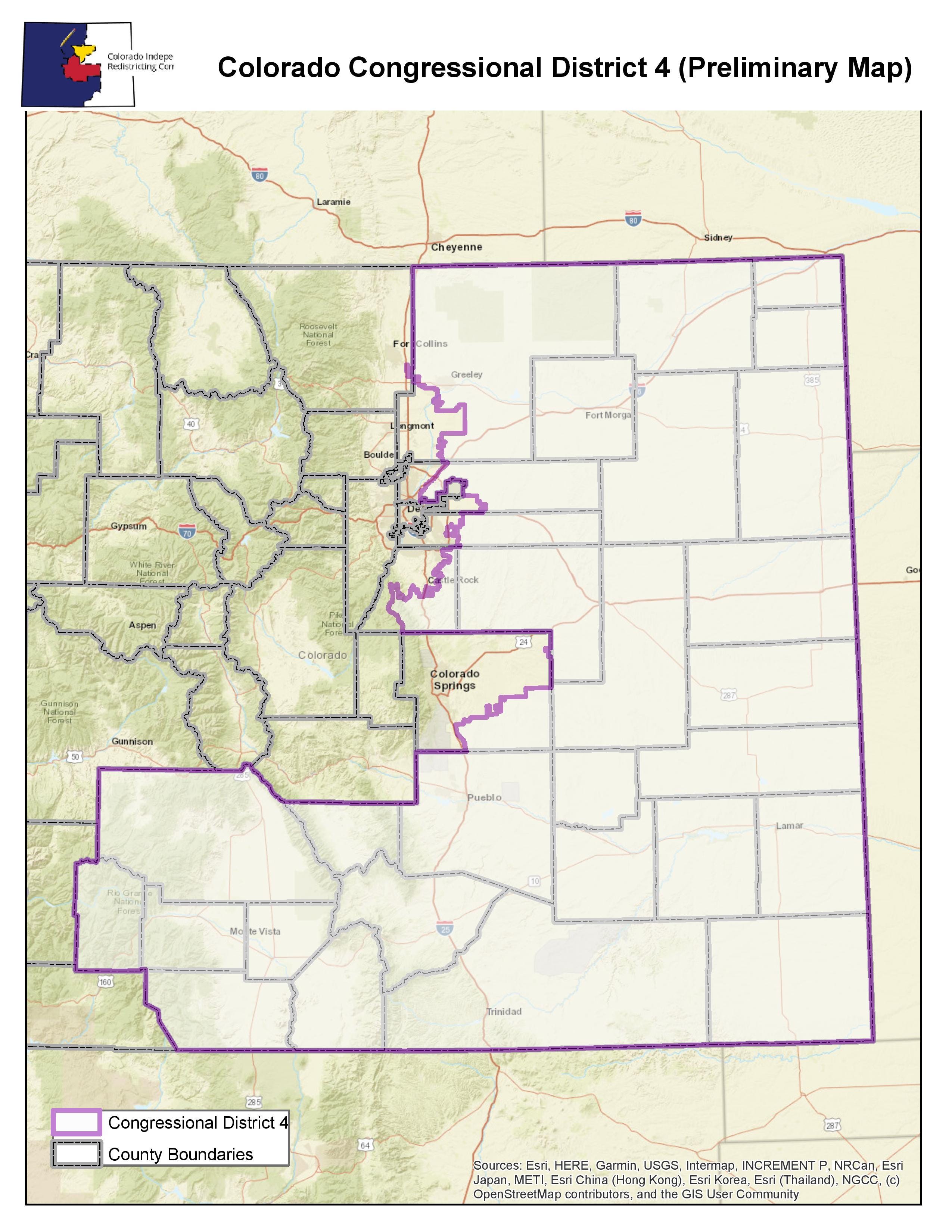 Pueblo would be in Colorado's 4th Congressional District, per draft map