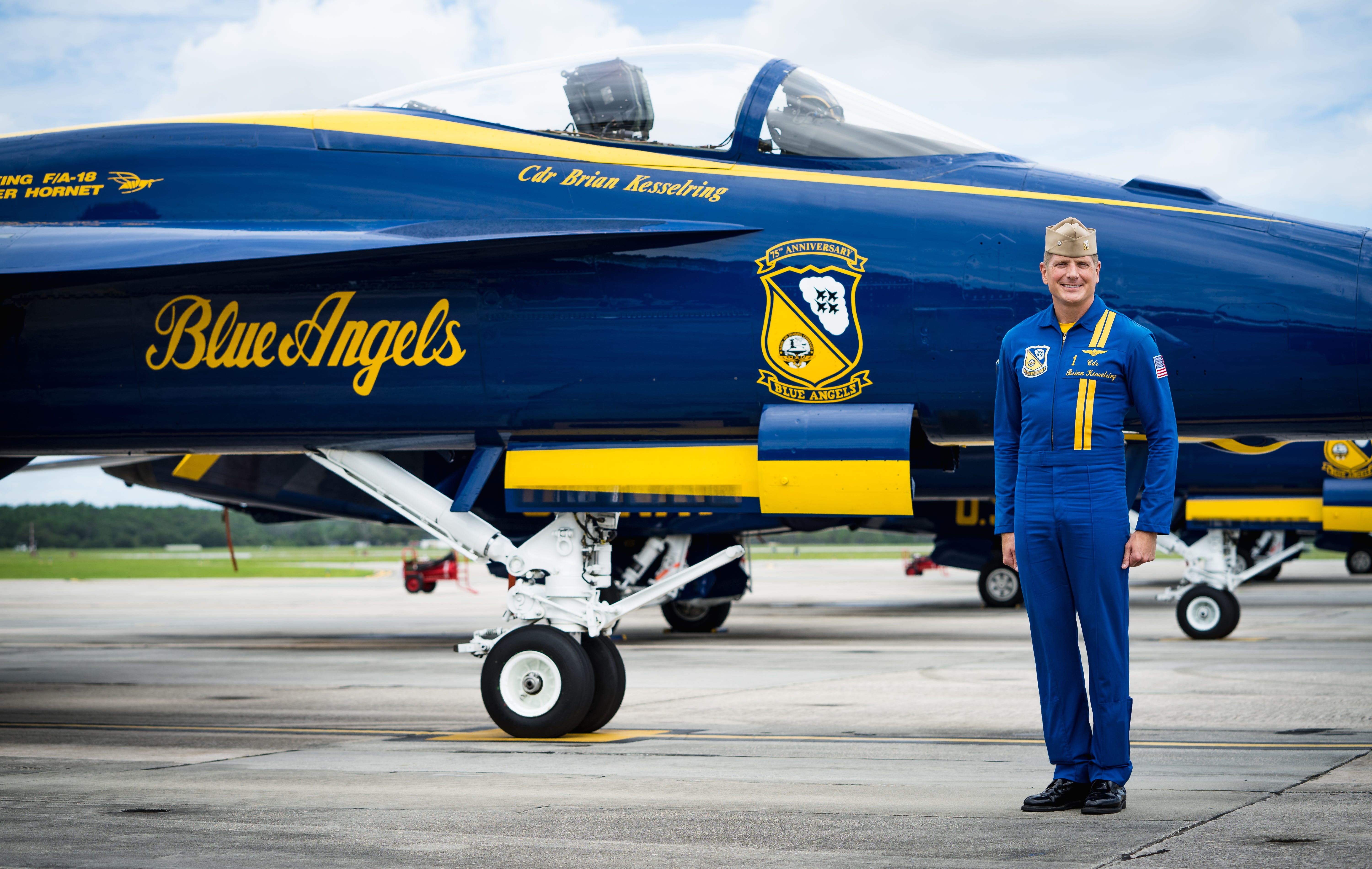 New Blue Angels jets, Fat Albert and boss at Pensacola beach air show