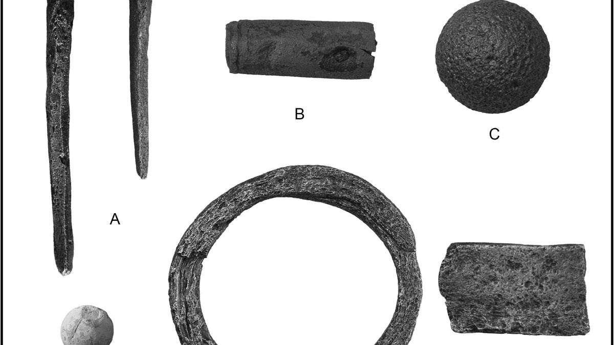 Metal objects uncovered from 1500s expedition by Hernando de Soto
