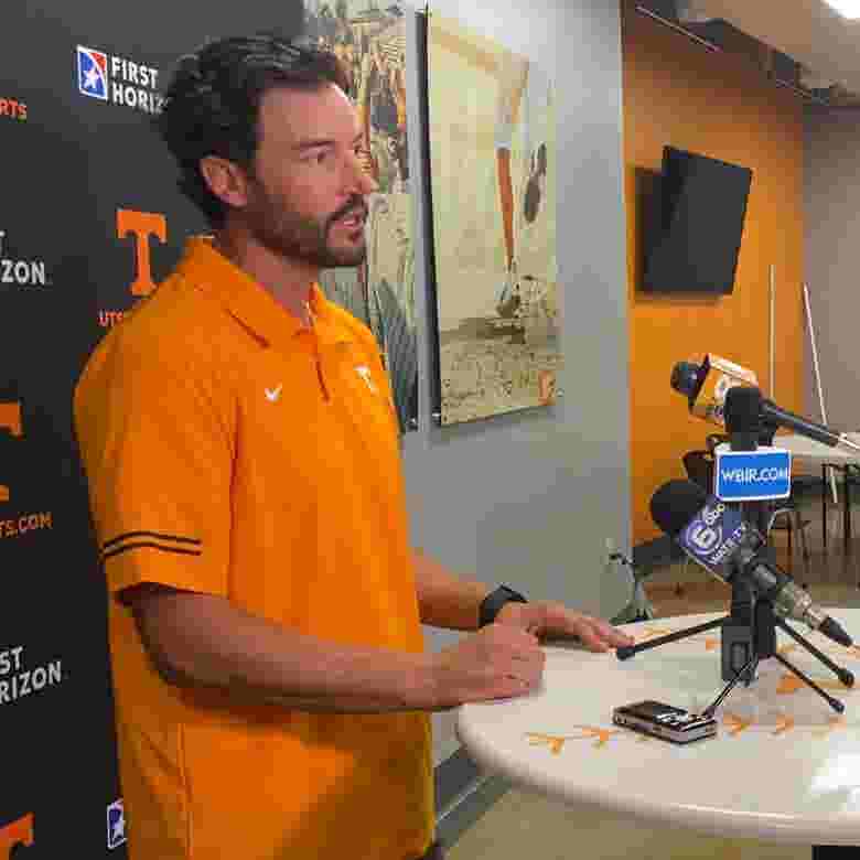 Tennessee baseball coach Tony Vitello speaks at press conference