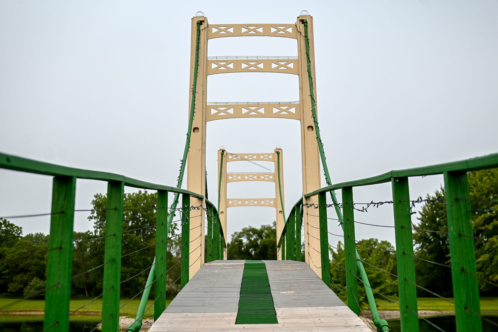 Mini Mackinac Bridge in St. Louis, Michigan is a scaled version of icon