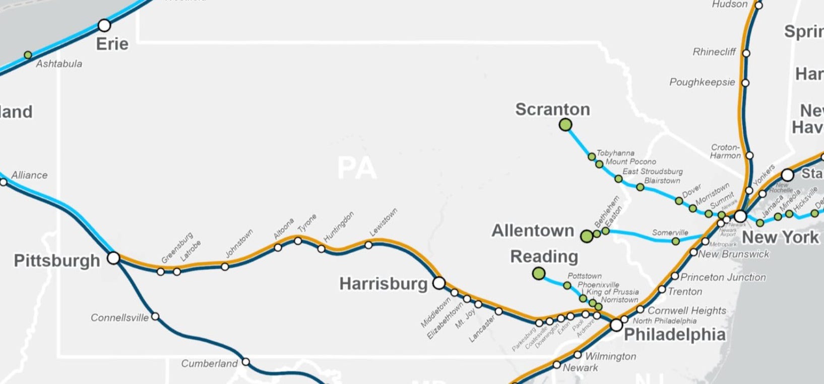 Amtrak: Proposed routes from PA to NYC could serve 1.3 million annually