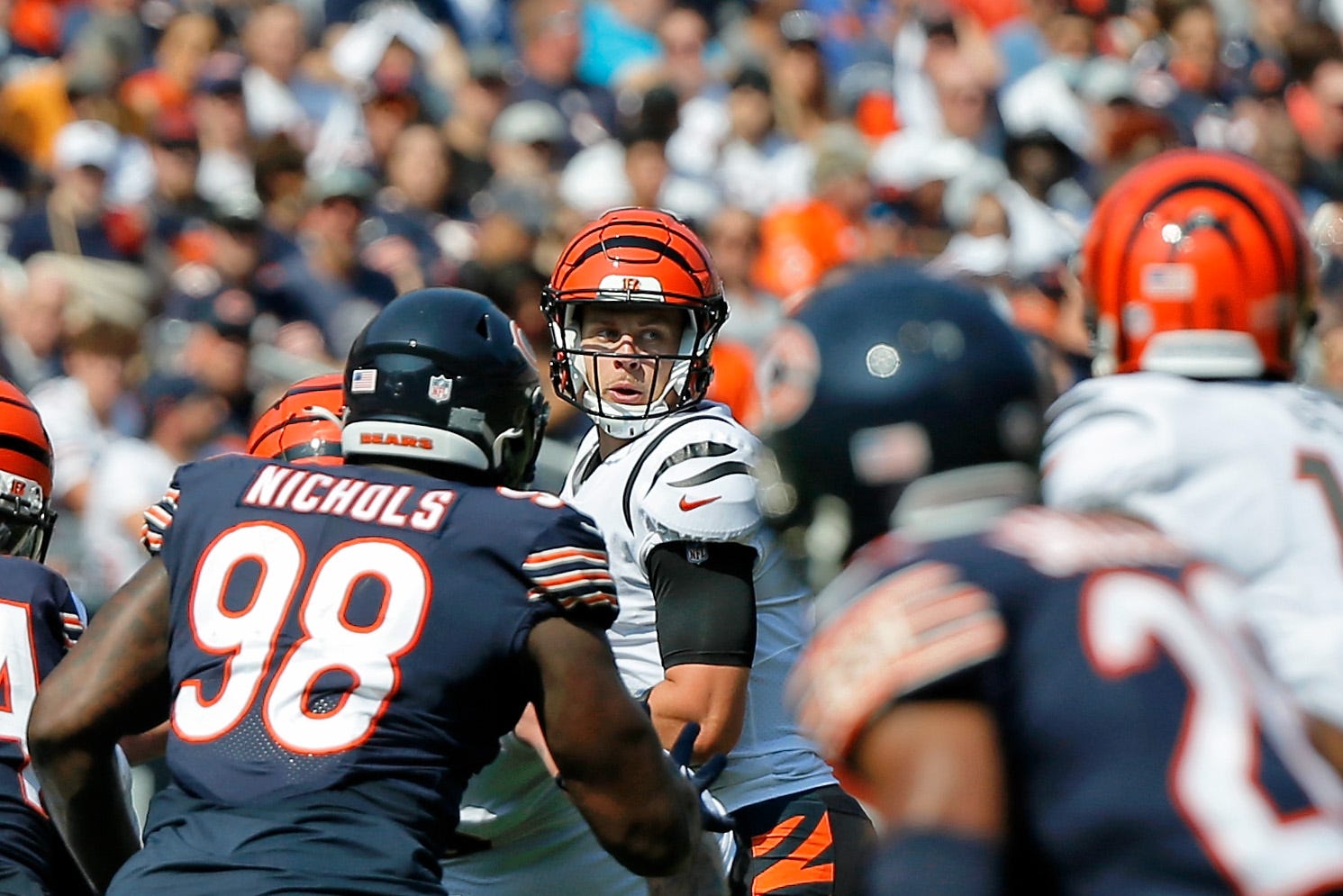 Joe Burrow throws 3 consecutive interceptions as Bengals fall to Bears