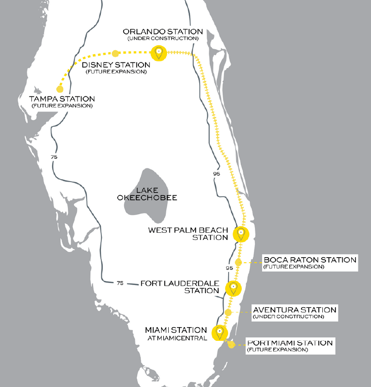 Brightline planning 320-mile Florida passenger rail route from Miami to ...