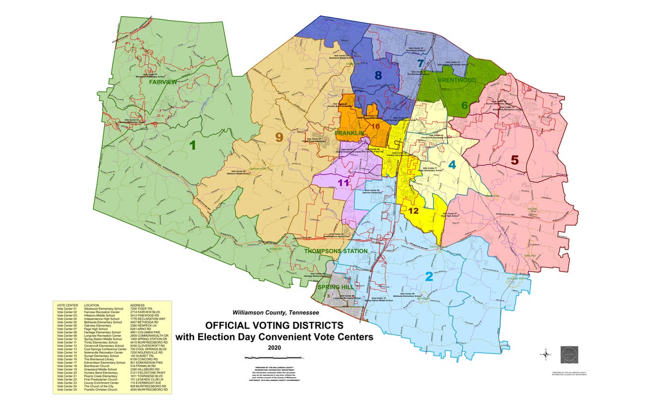 Williamson County Commission to vote on proposed districts map draft Williamson County Commission to vote on proposed districts map draft