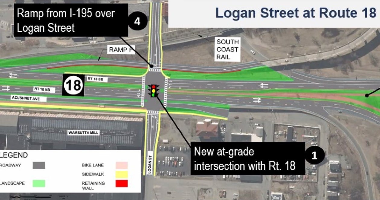 Route 18 reconstruction in New Bedford adds signals and intersections