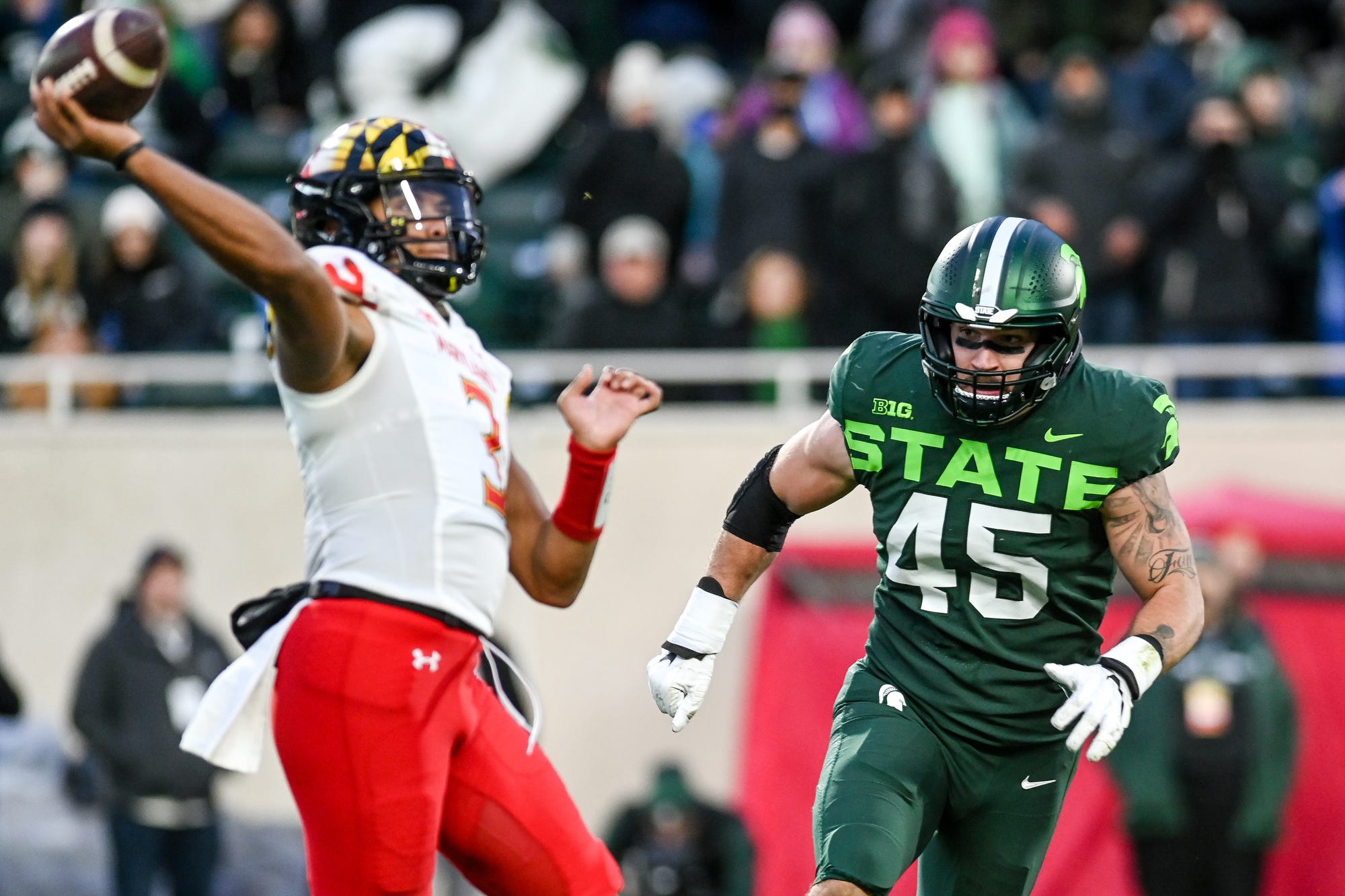 Michigan State defense gets a rescue from Noah Harvey