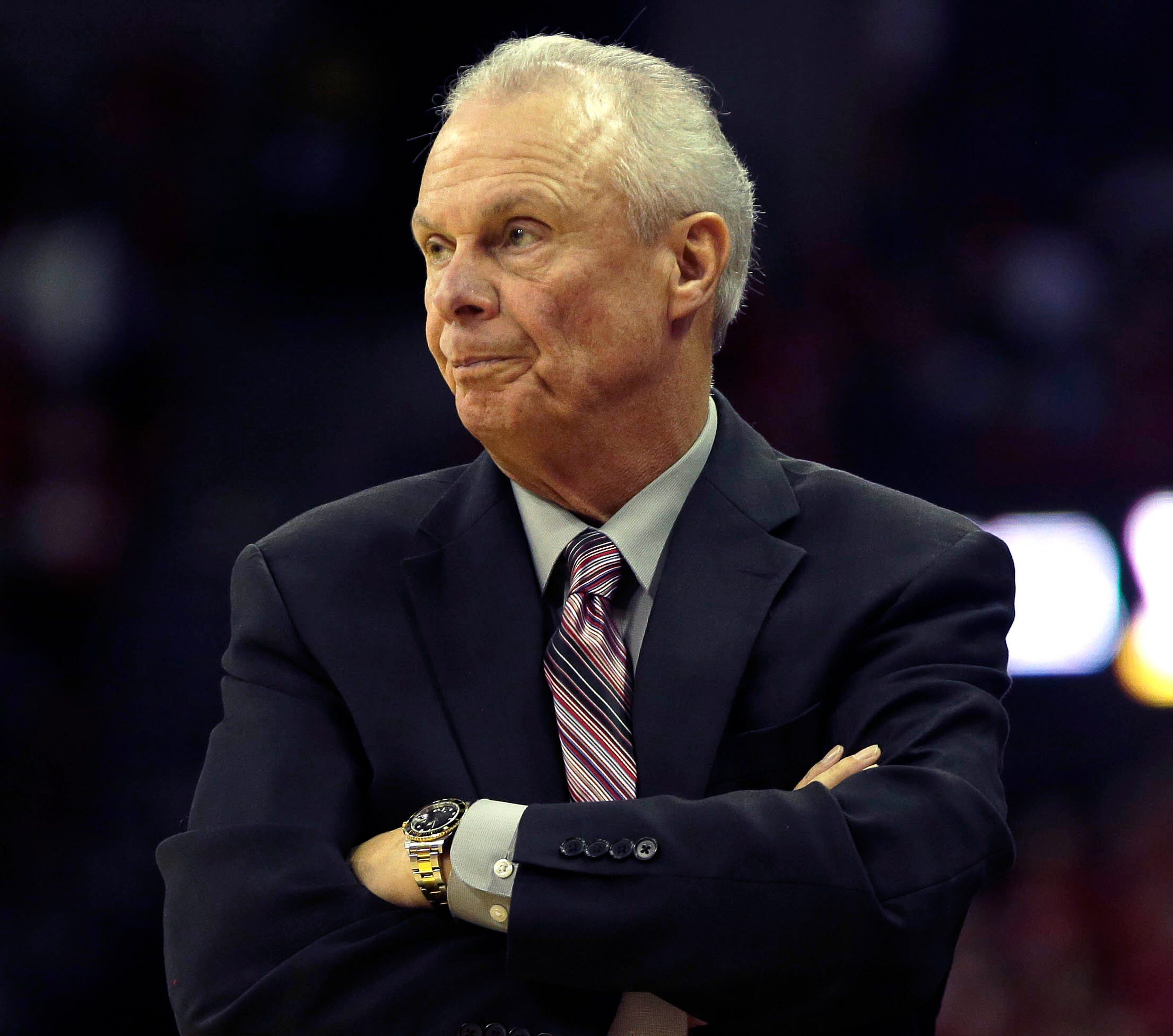 Wisconsin 72, UW-Green Bay 34: Ex-coach Bo Ryan during halftime