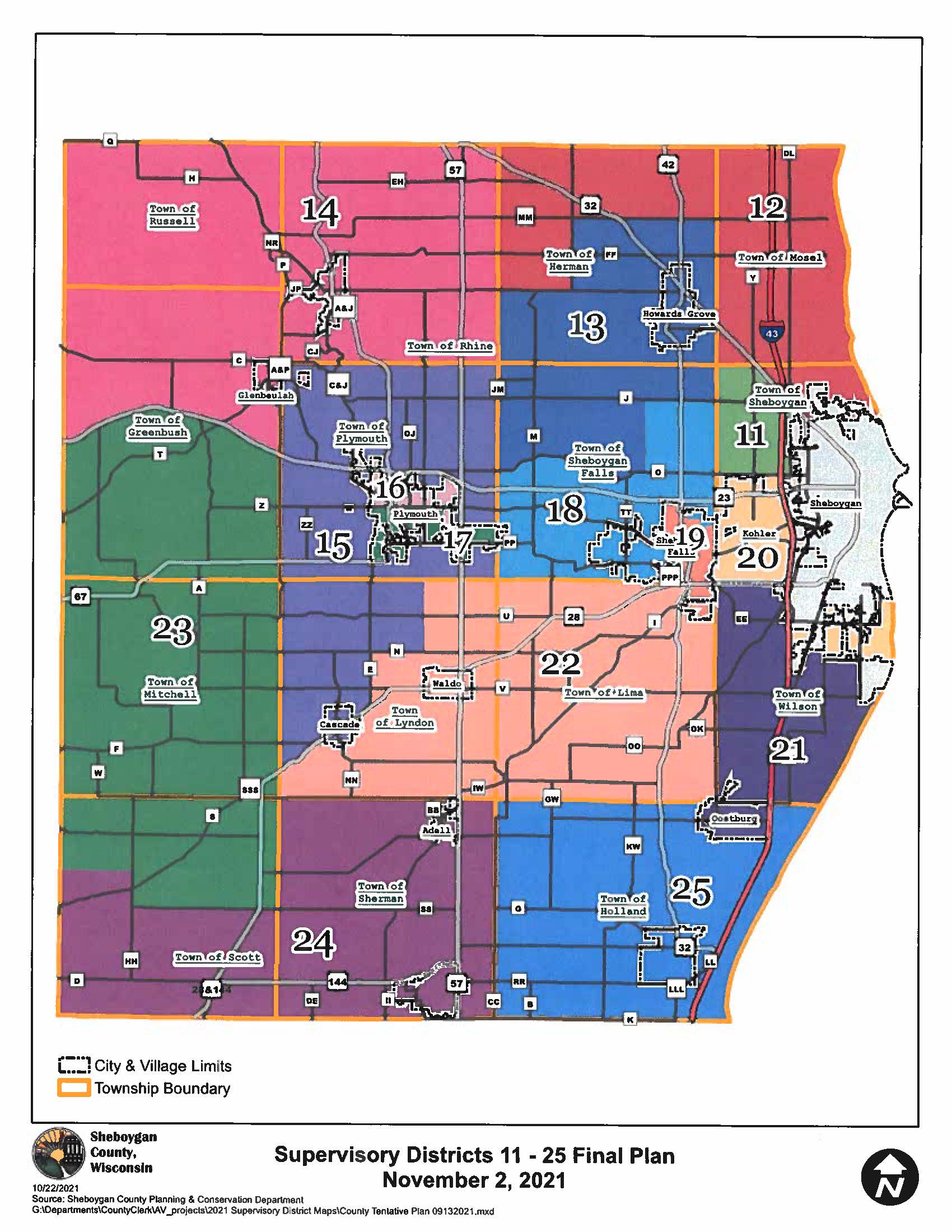 2020 Census redraws maps for Sheboygan County districts, city wards