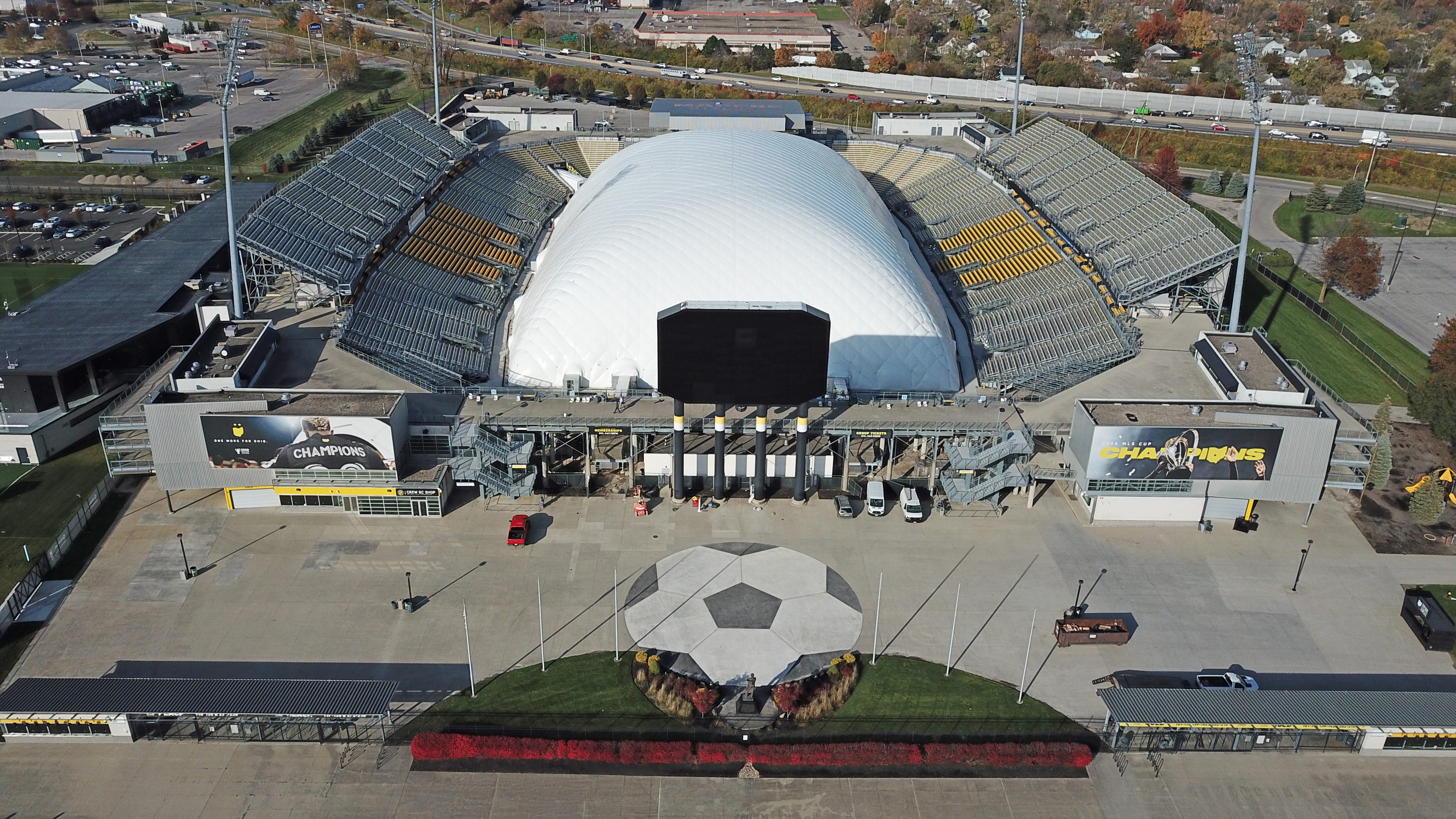 Unusual inflatable dome goes up at old Crew Stadium field in Columbus