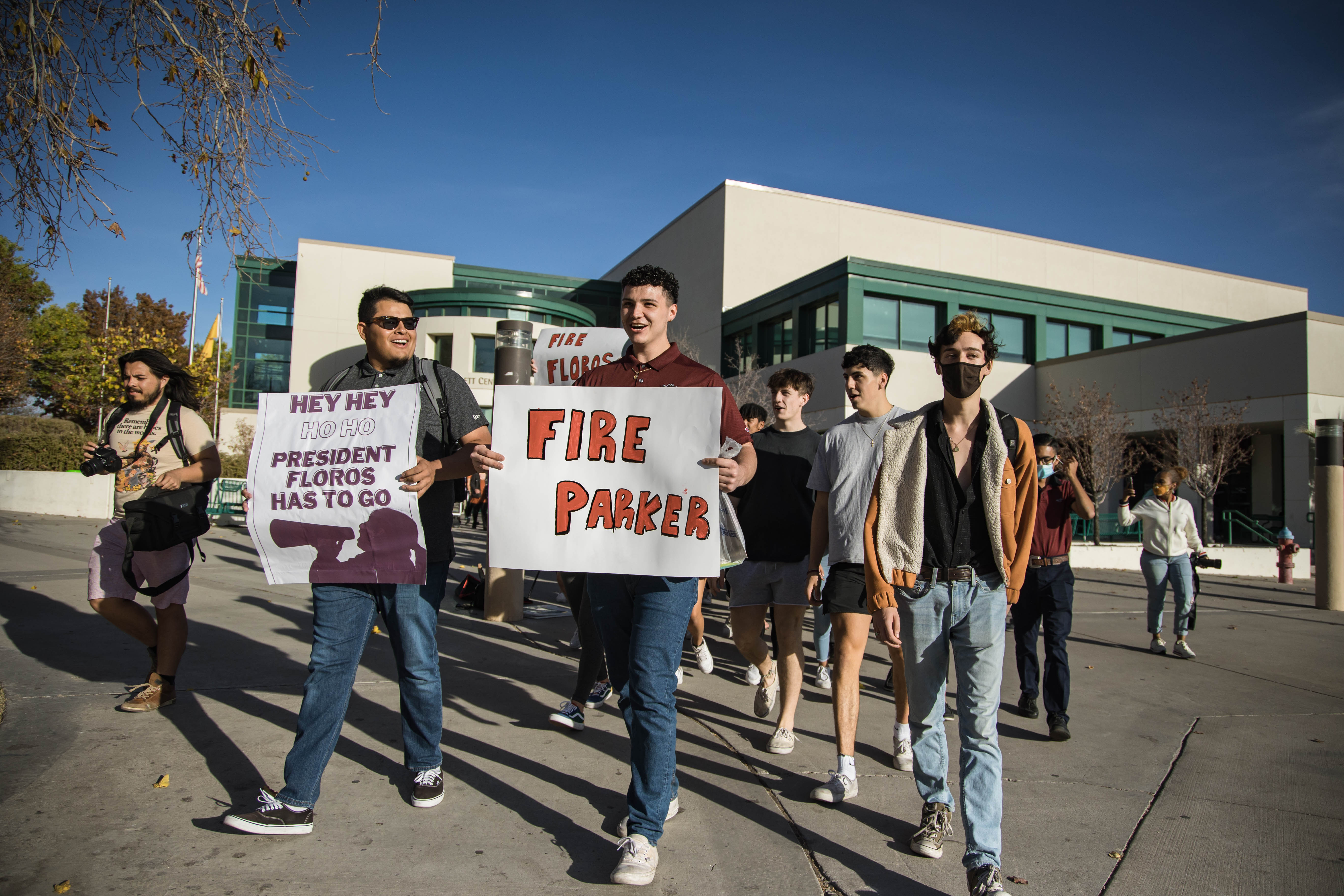 NMSU student protesters march on campus