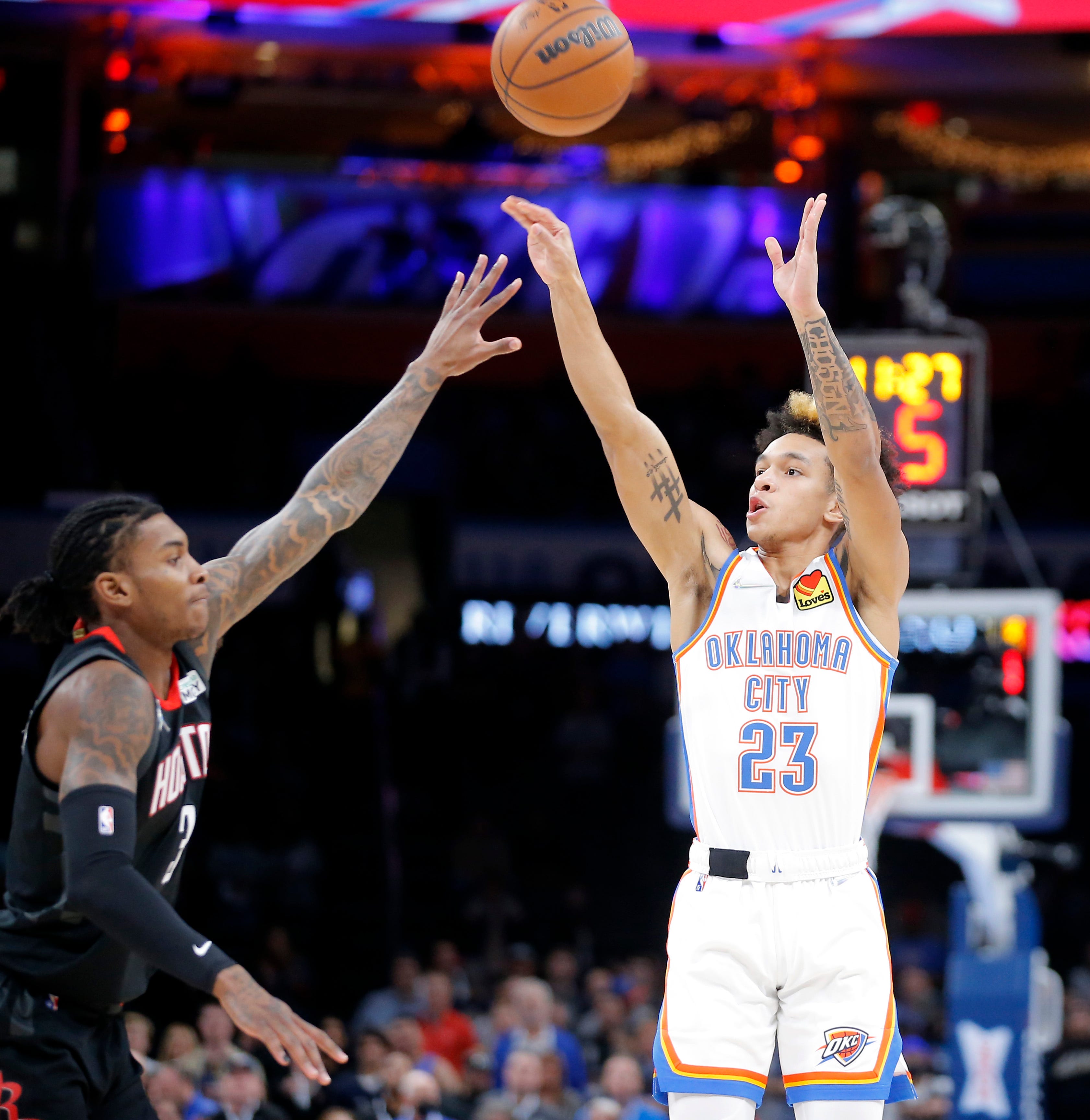 Why was Drake at the Thunder vs. Rockets game in Oklahoma City?