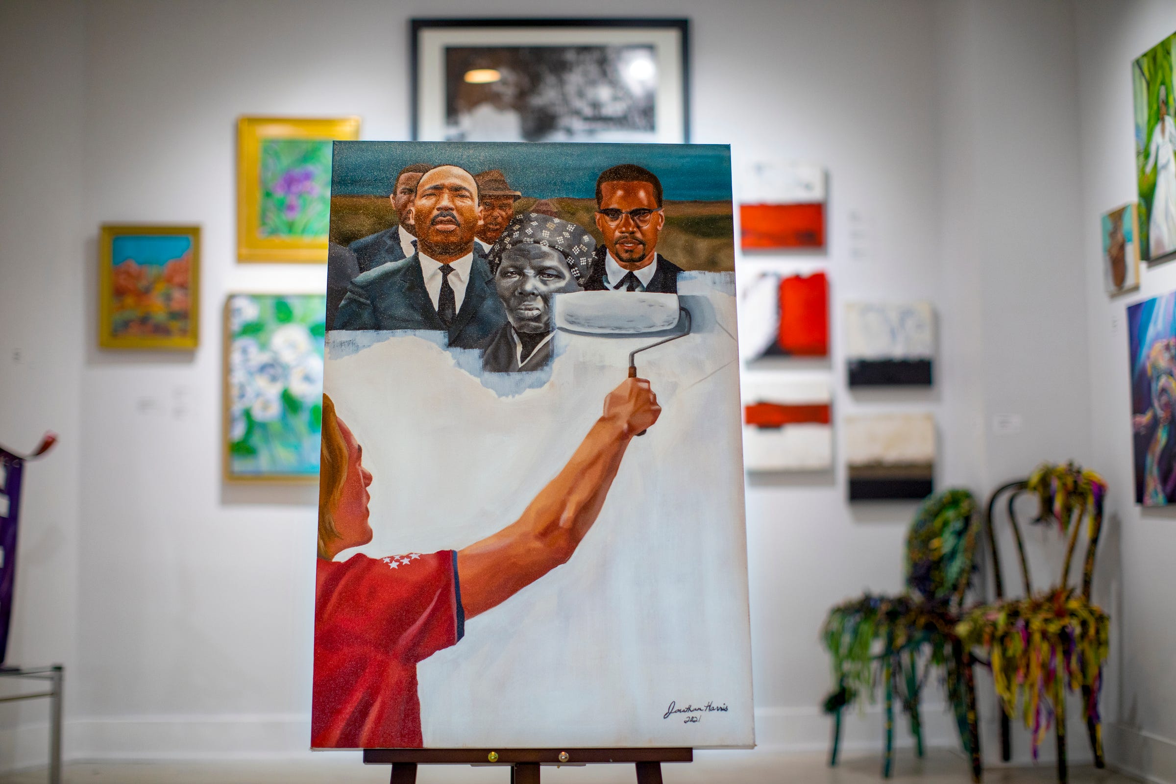 Critical Race Theory' painting is by Detroit artist Jonathan Harris