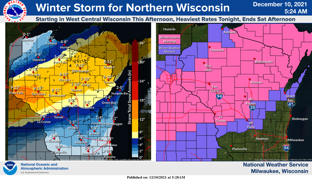 Wisconsin weather: Storm could bring a foot of snow to part of state