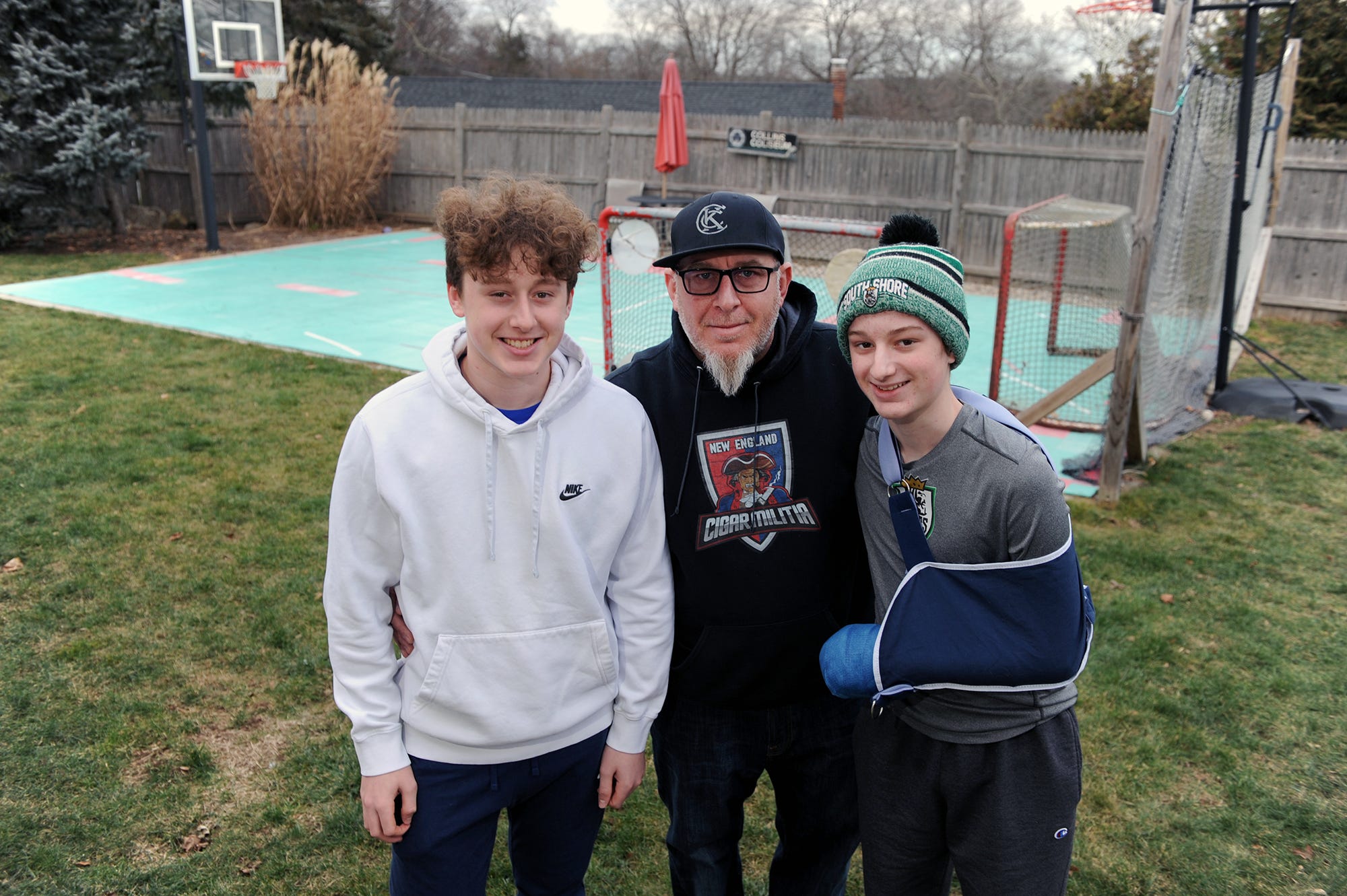 Milford boys hockey player Aiden Collins OK after blade slices wrist