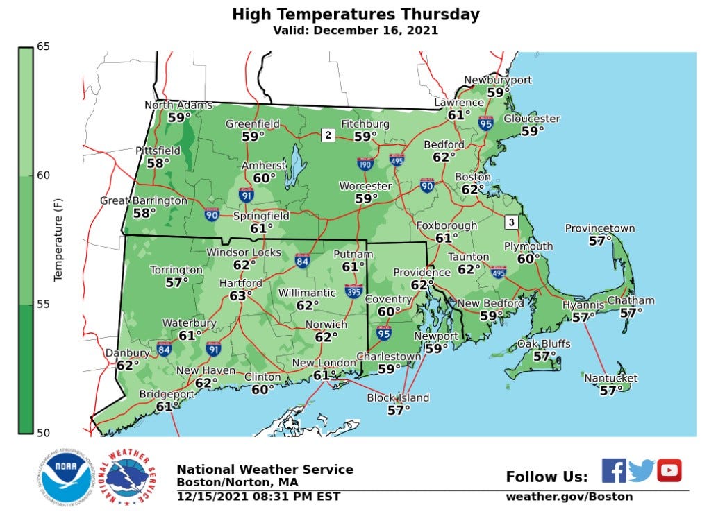 Providence weather: Record warmth turns to rain, sleet, snow Saturday