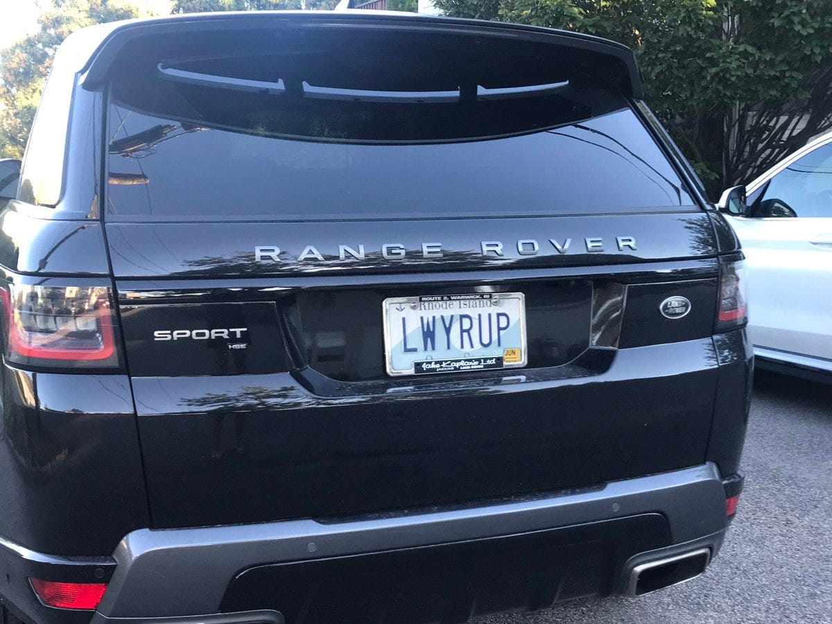 Here are the best vanity plates registered in Rhode Island