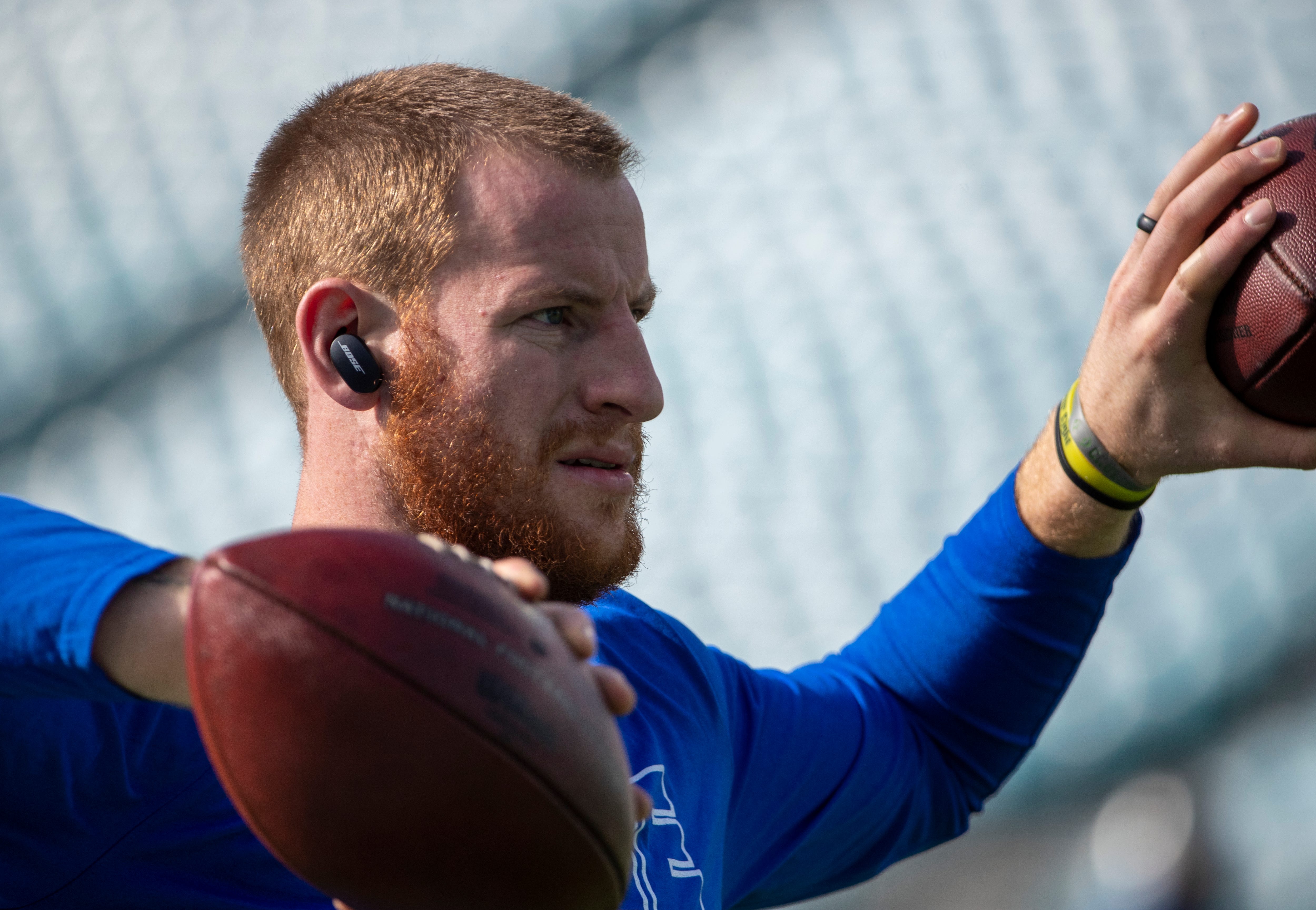 Colts quarterback Carson Wentz holds offseason workouts with receivers