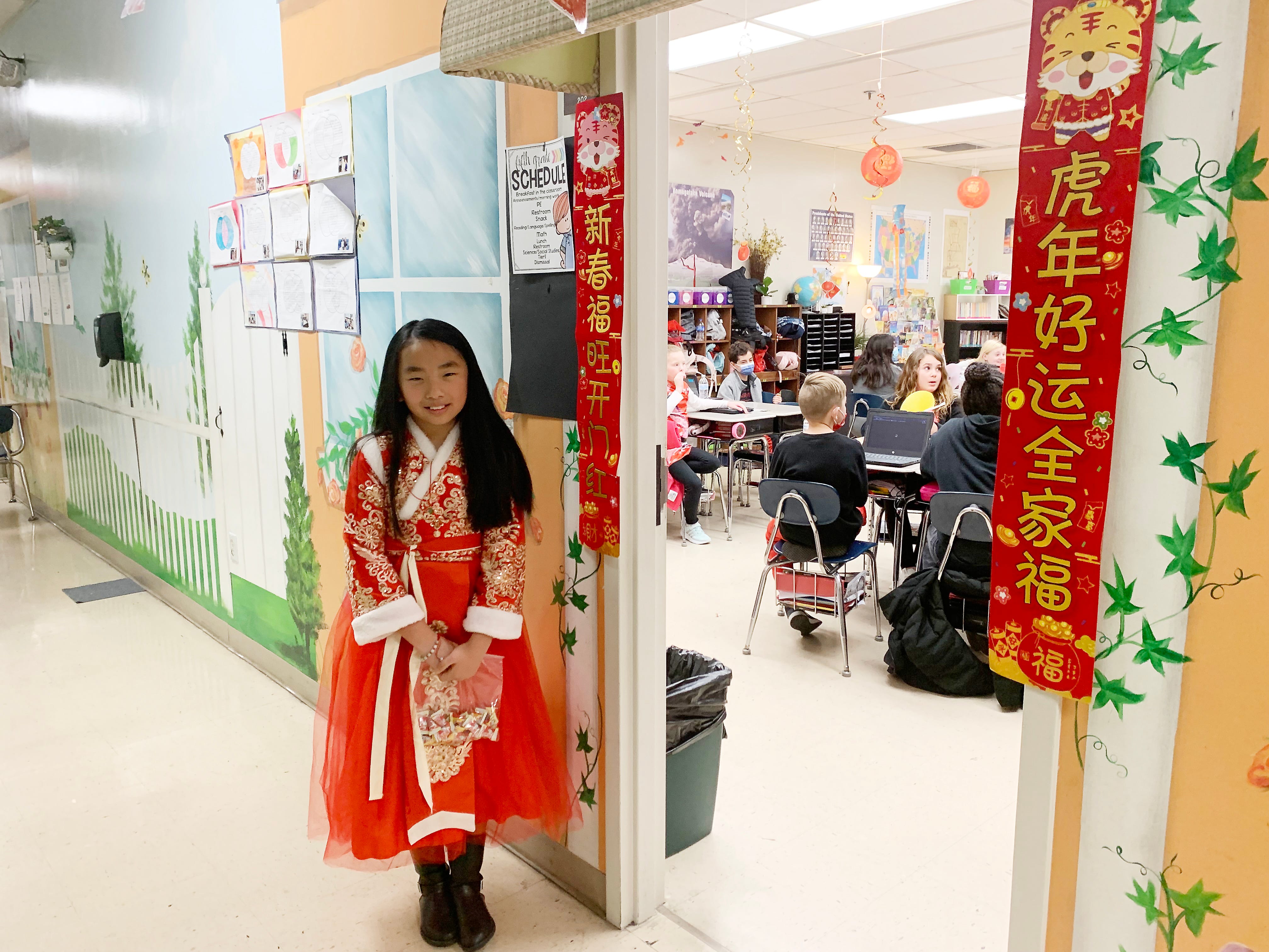 Student teaches class about Chinese New Year