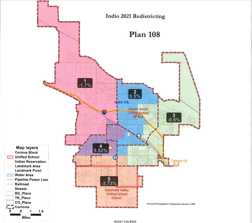Indio council selects final redistricting map