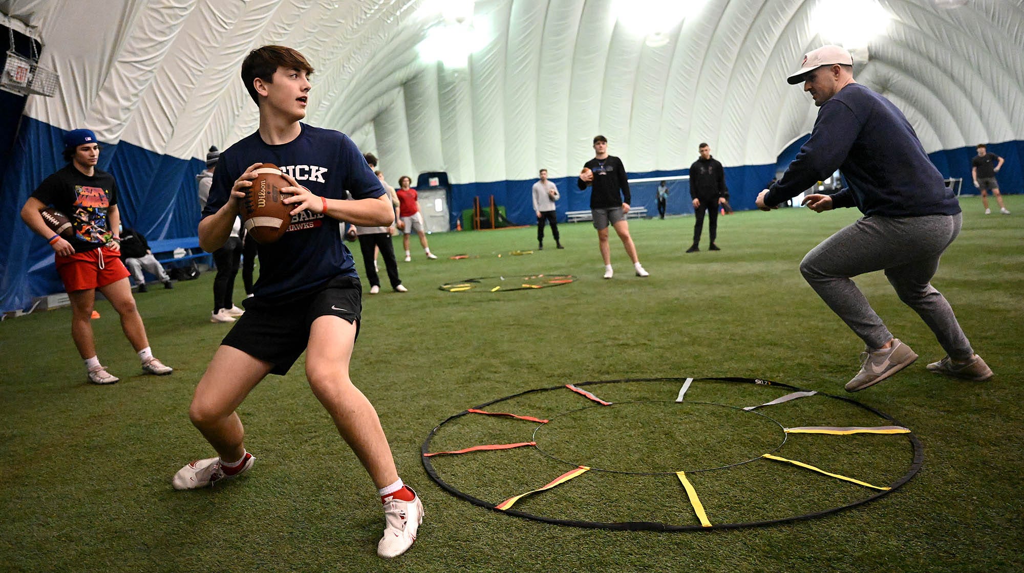 Evan Cornelius, Vincent Ferrara, Drew George are all at M2 QB Academy