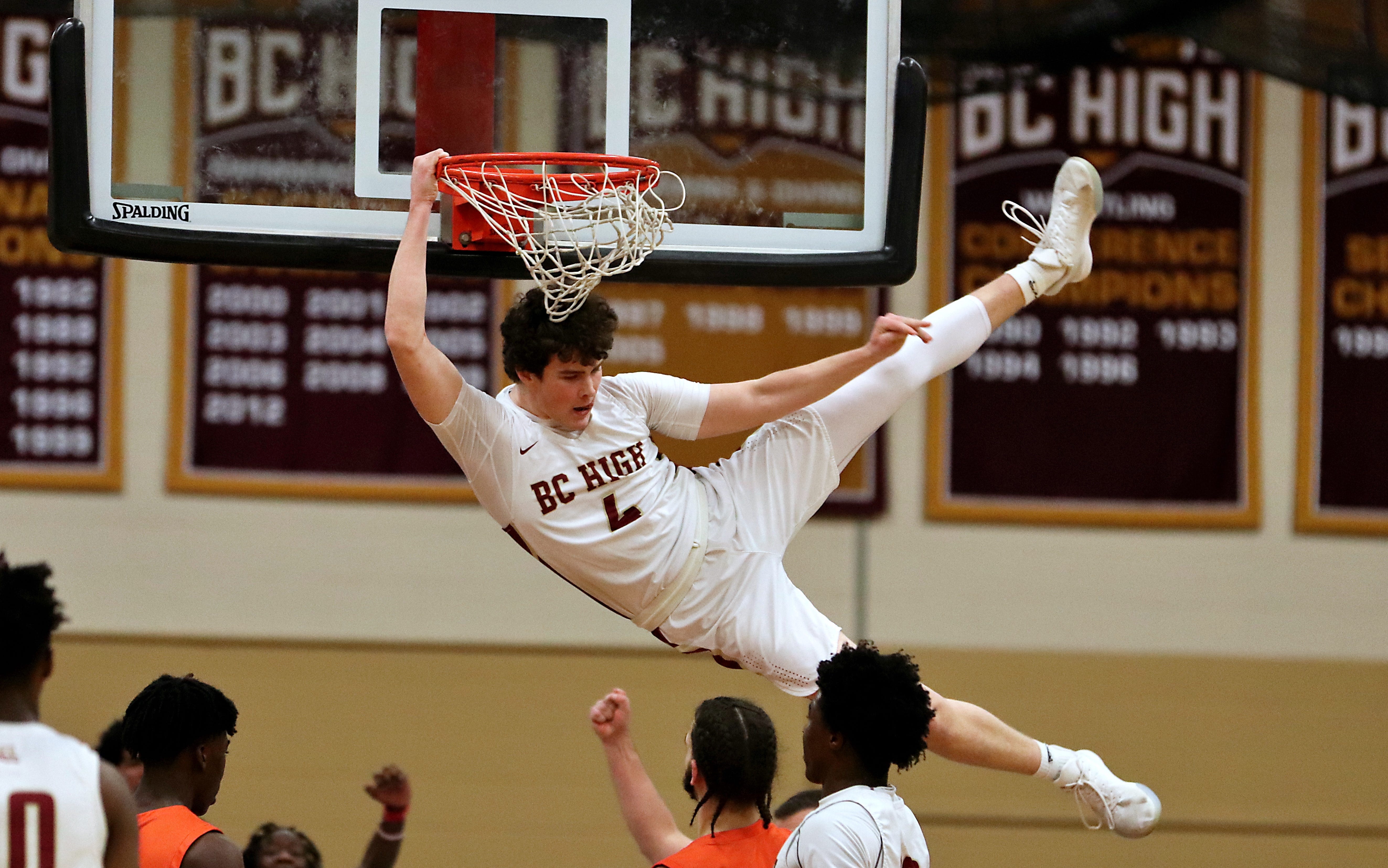 Having fun hanging on the rim, BC High hoops fly to D1 Elite Eight