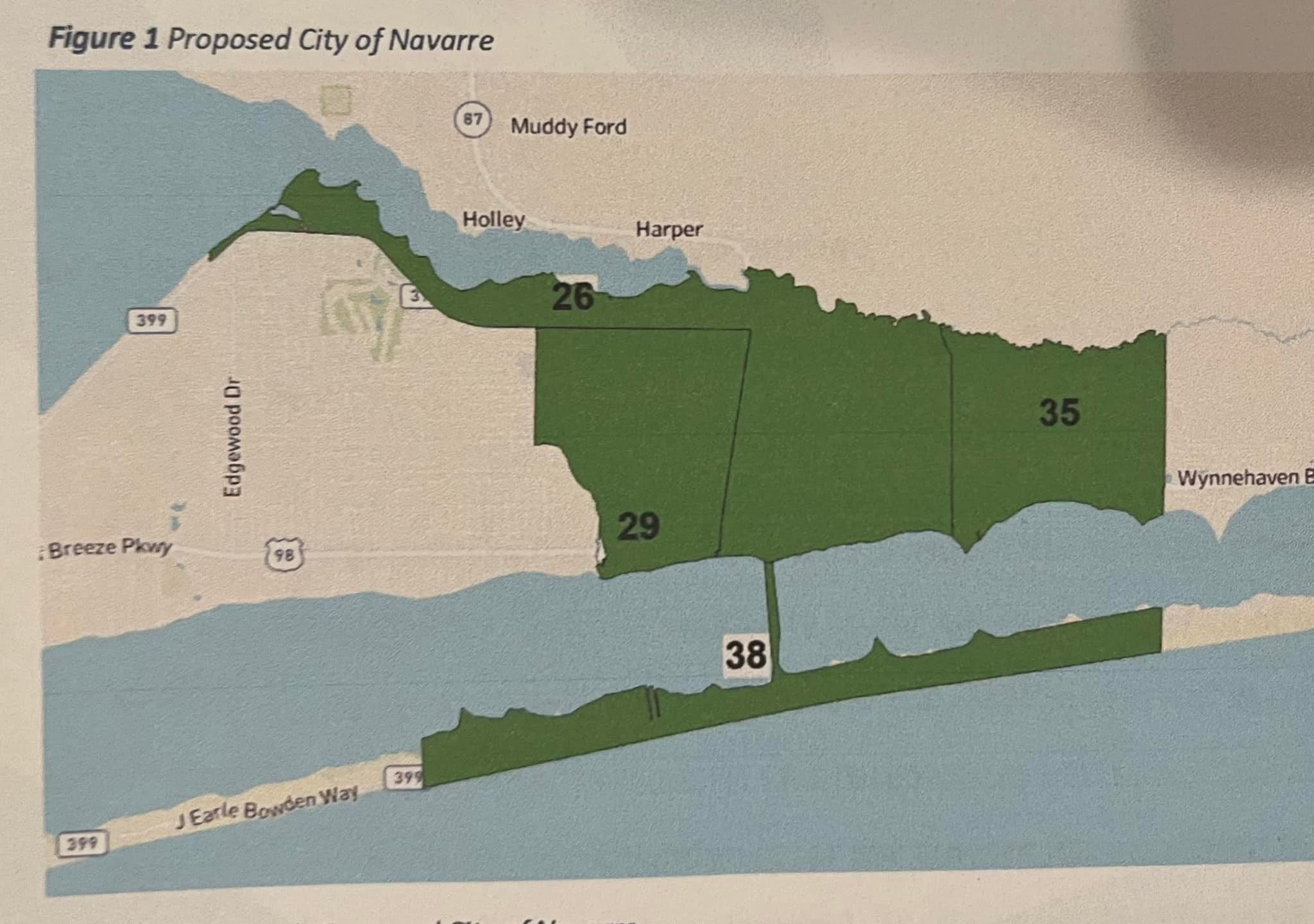Navarre Area United proposes city limits, excludes Holley by the Sea
