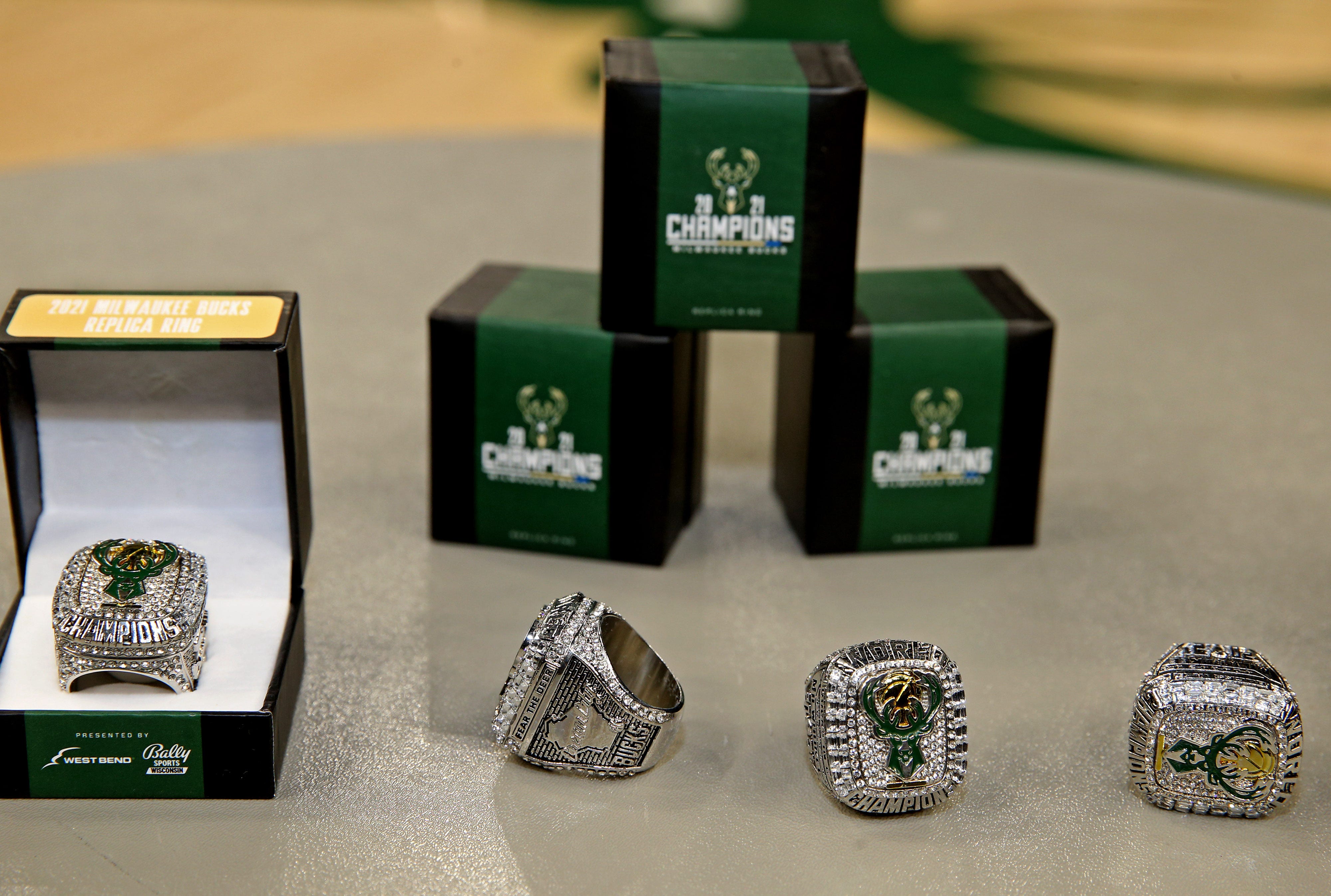 Milwaukee Bucks giving away replica championship rings at Fiserv Forum