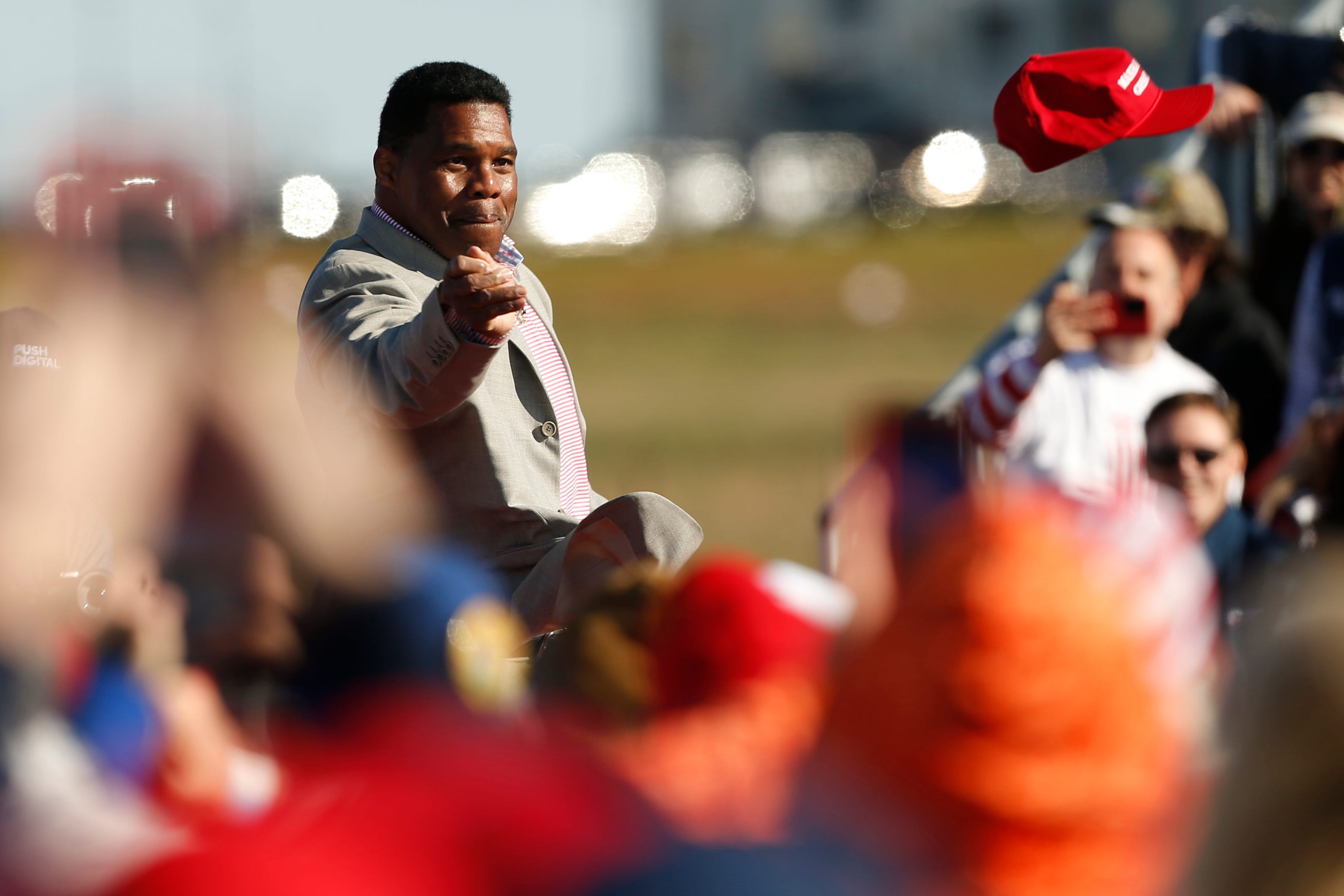 Herschel Walker talks CRT, trans athletes at Trump rally in Georgia