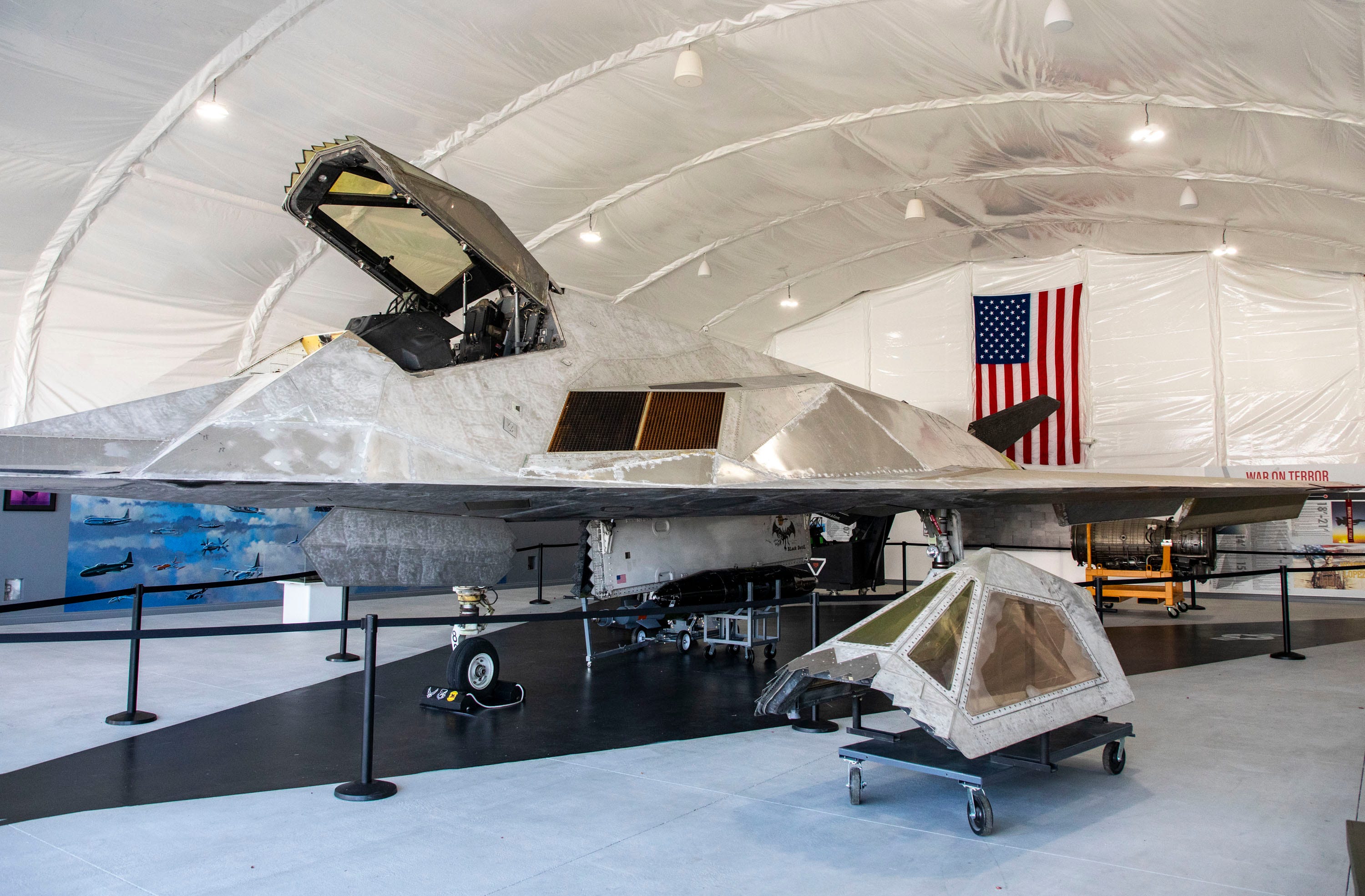 Stealth F-117 Nighthawk jet goes on display at Palm Springs Air Museum