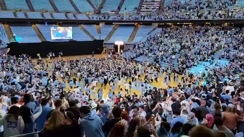UNC fans celebrate Final Four win against Duke