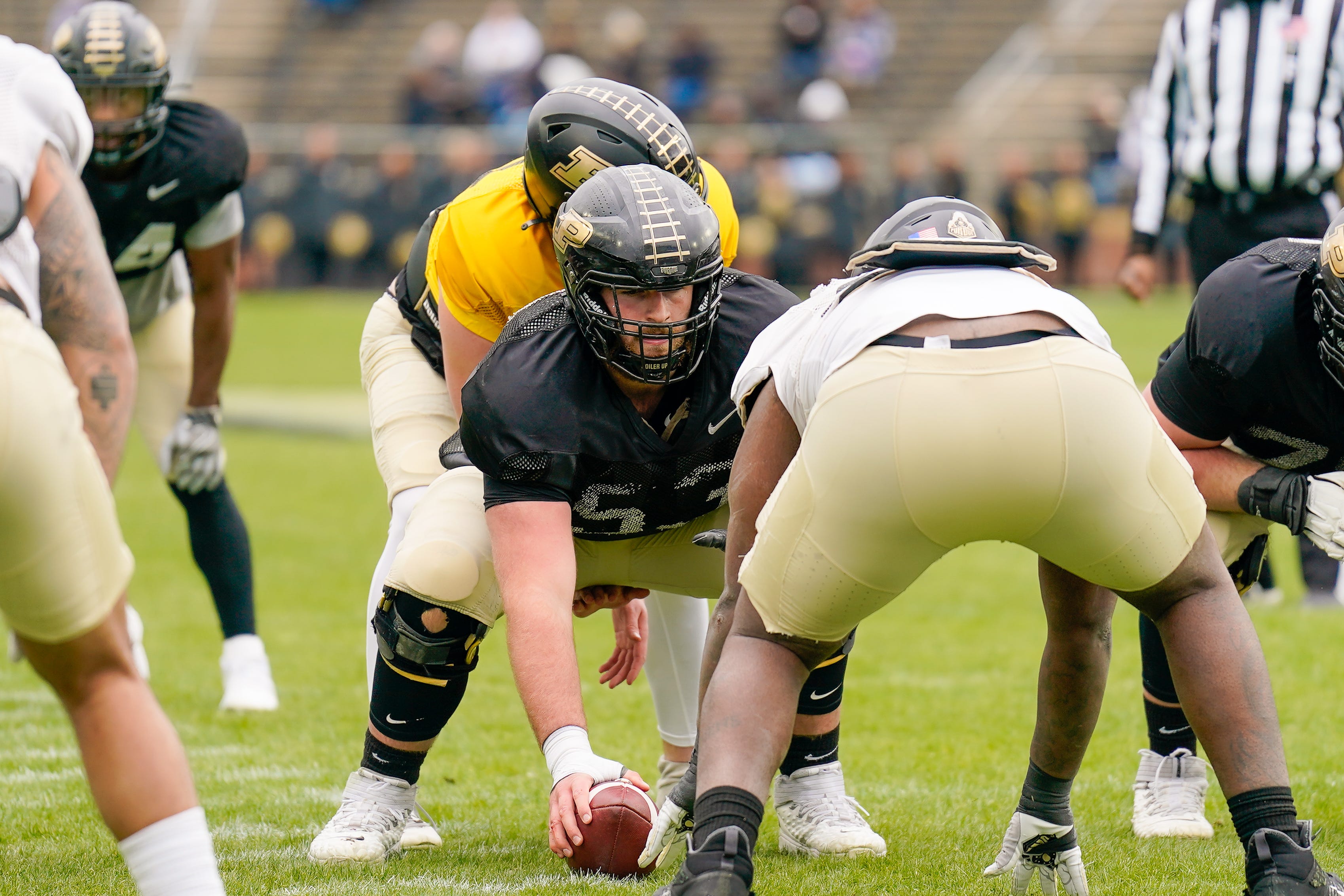 Purdue football offensive line highlighted by experience, depth