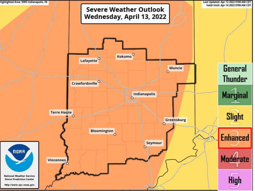 Indiana severe weather outlook: Damaging winds, tornadoes possible