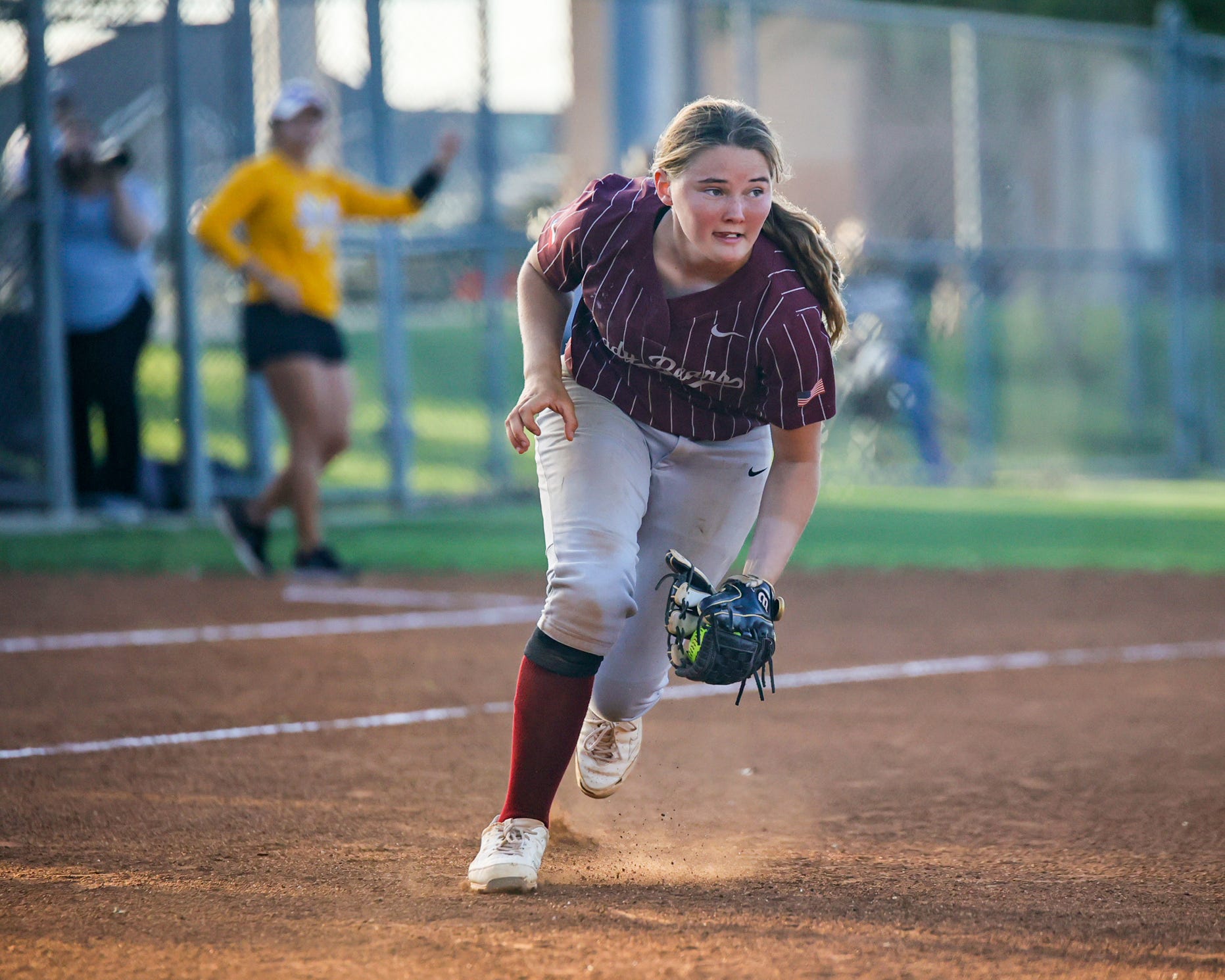 Bastrop third baseman Bailey Merritt like the defense in softball