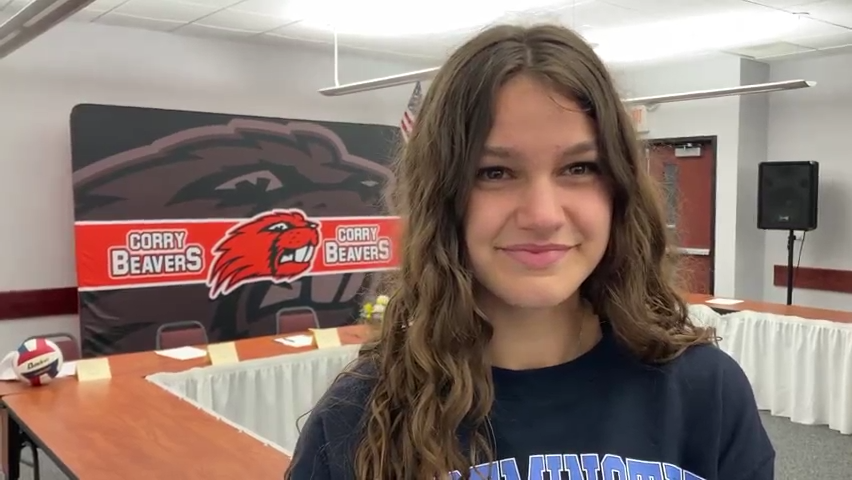 Rachel Brady at Corry's NLI signing ceremony