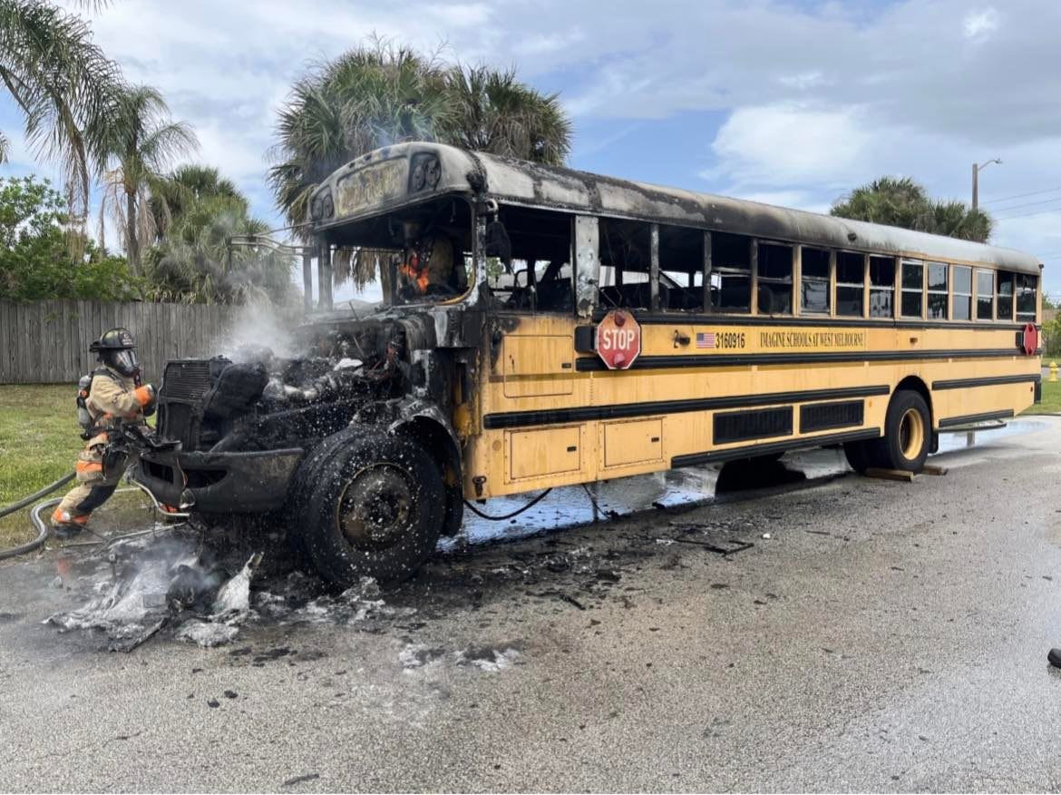 No injuries reported after blaze burns through Brevard County school bus