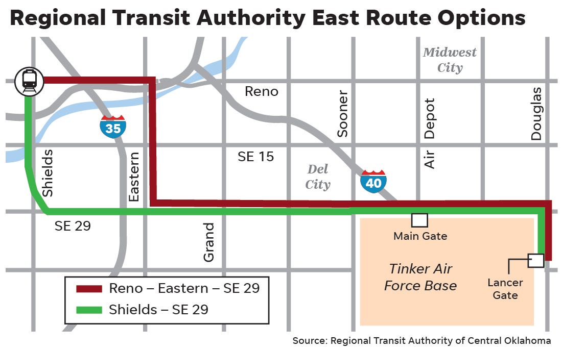 Bus rapid transit could connect downtown OKC and Tinker Air Force Base