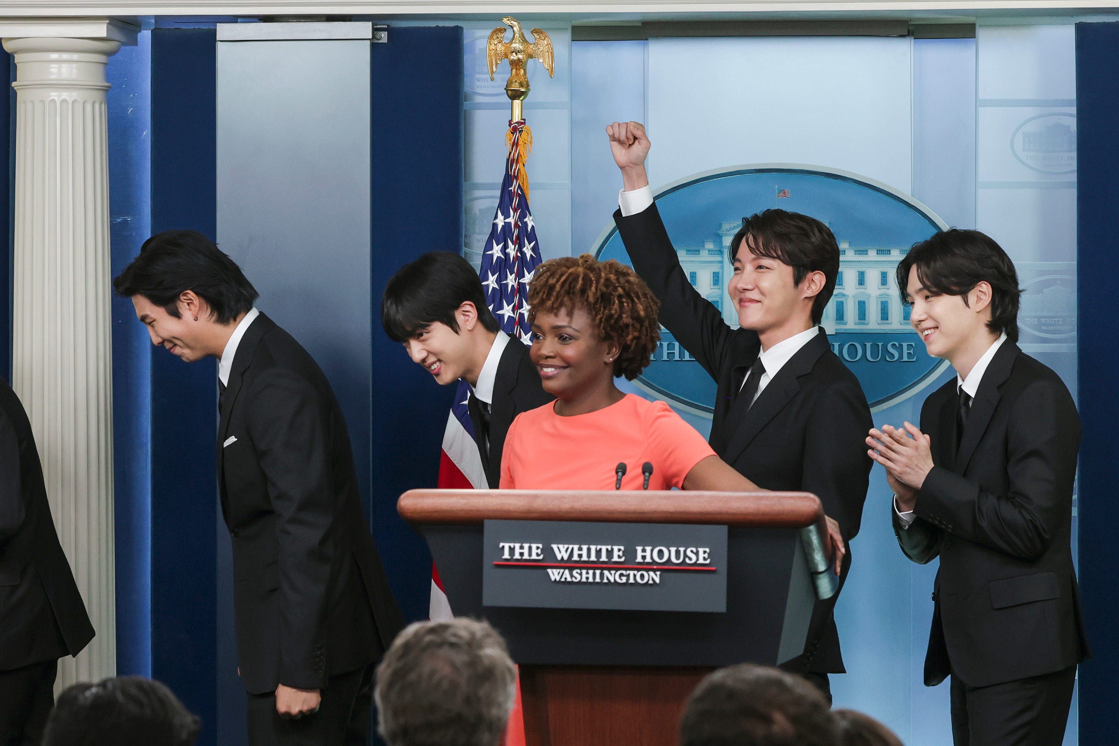 Photos: BTS visits White House press conference, fans flock outside
