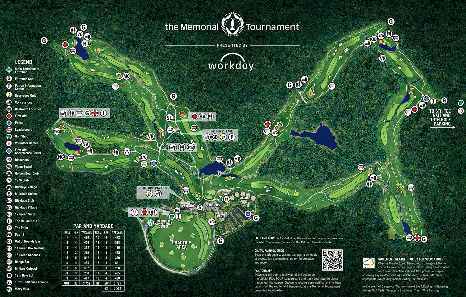 Memorial Tournament map as PGA tour event is underway