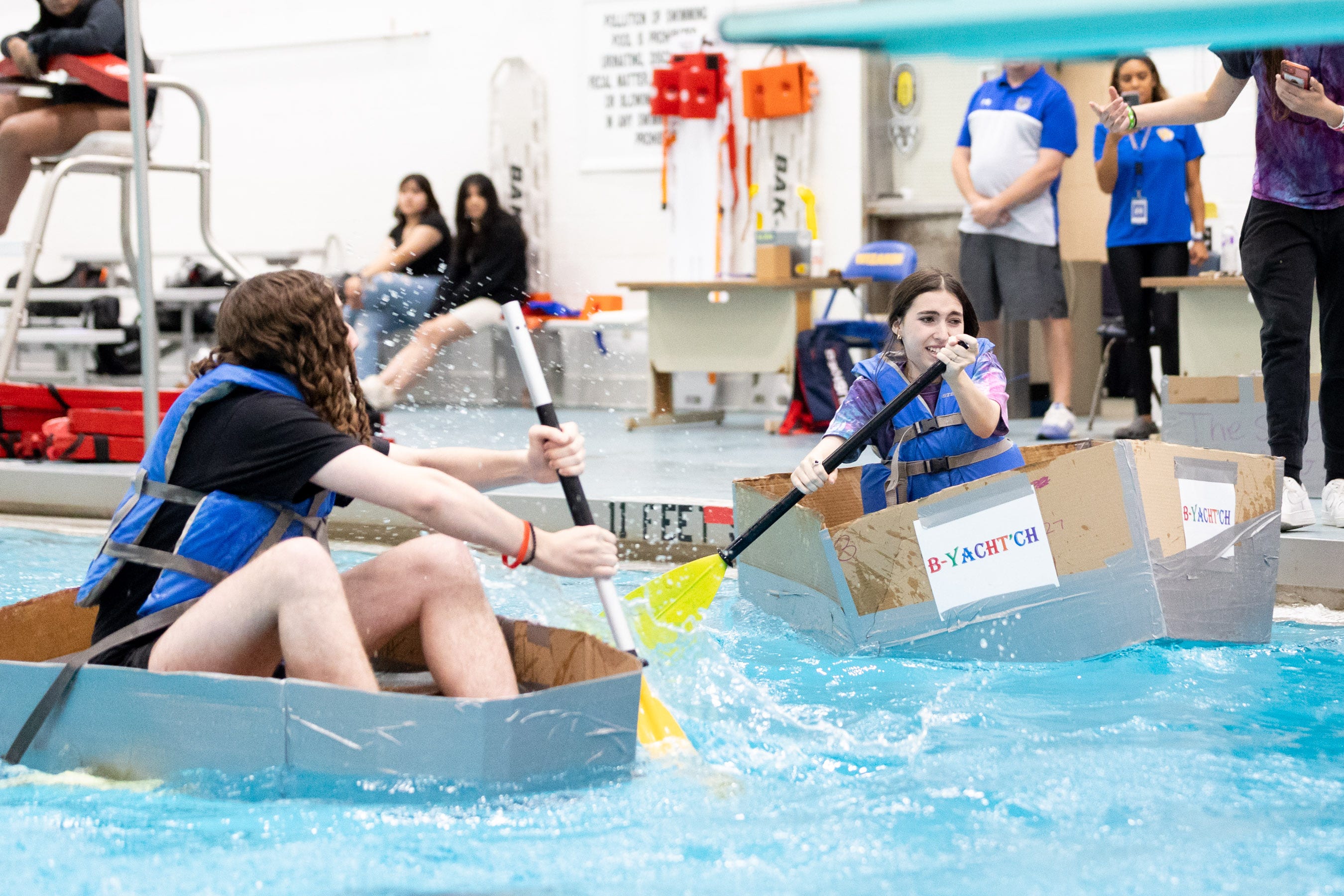 Washingtonville High teens race boats made of cardboard and duct tape