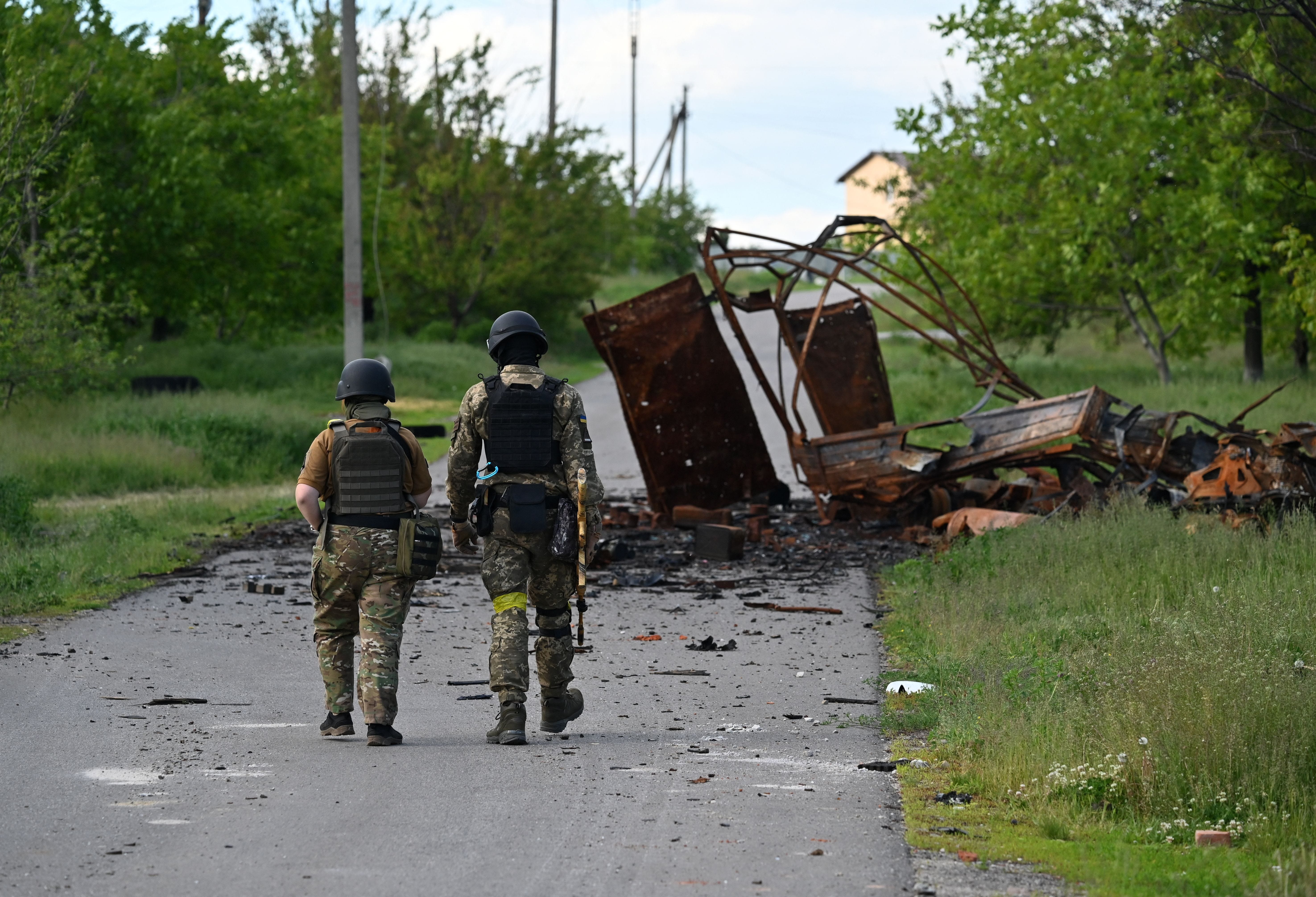 Photos: Destroyed war tanks, armored vehicles on display in Ukraine