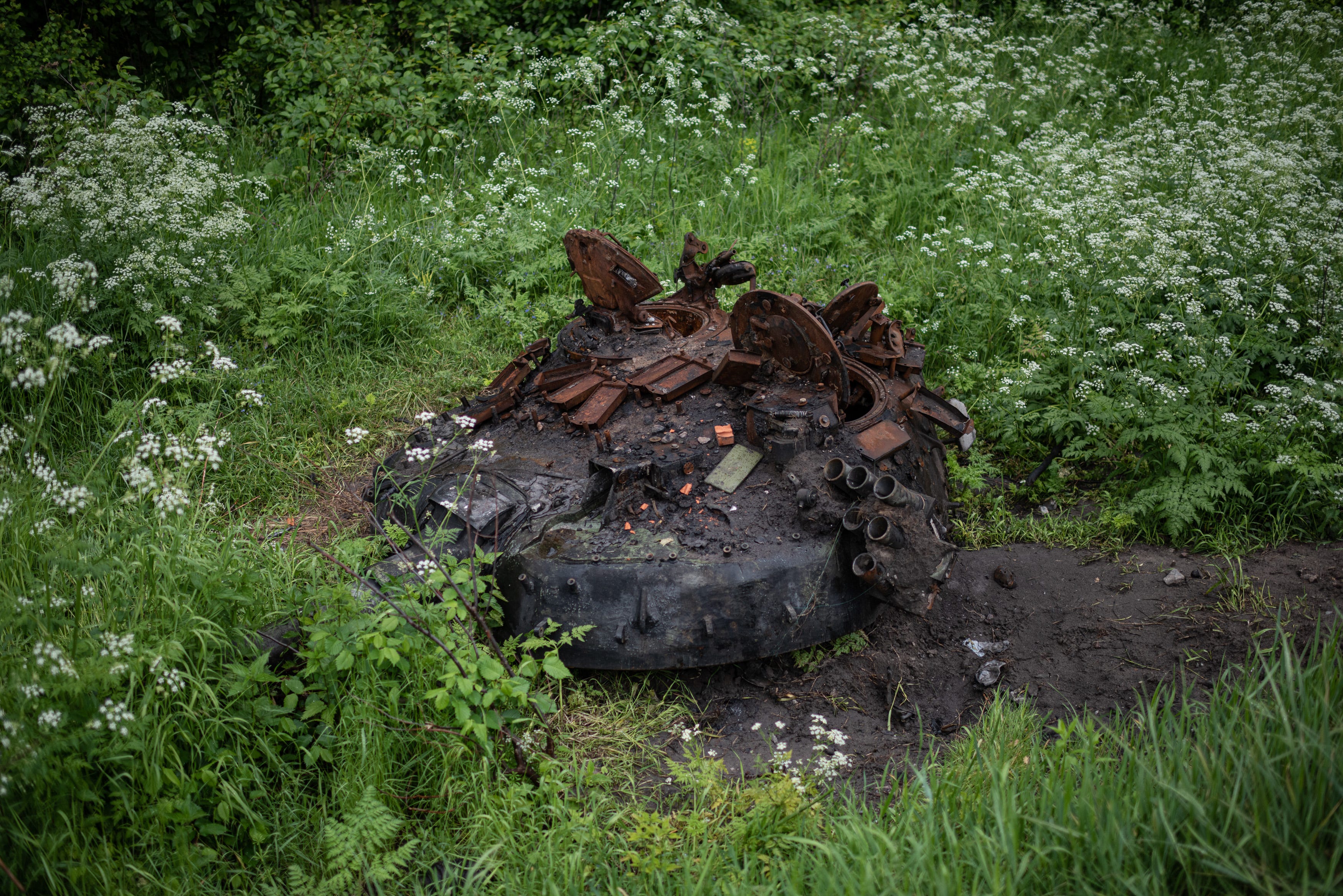 Photos: Destroyed war tanks, armored vehicles on display in Ukraine
