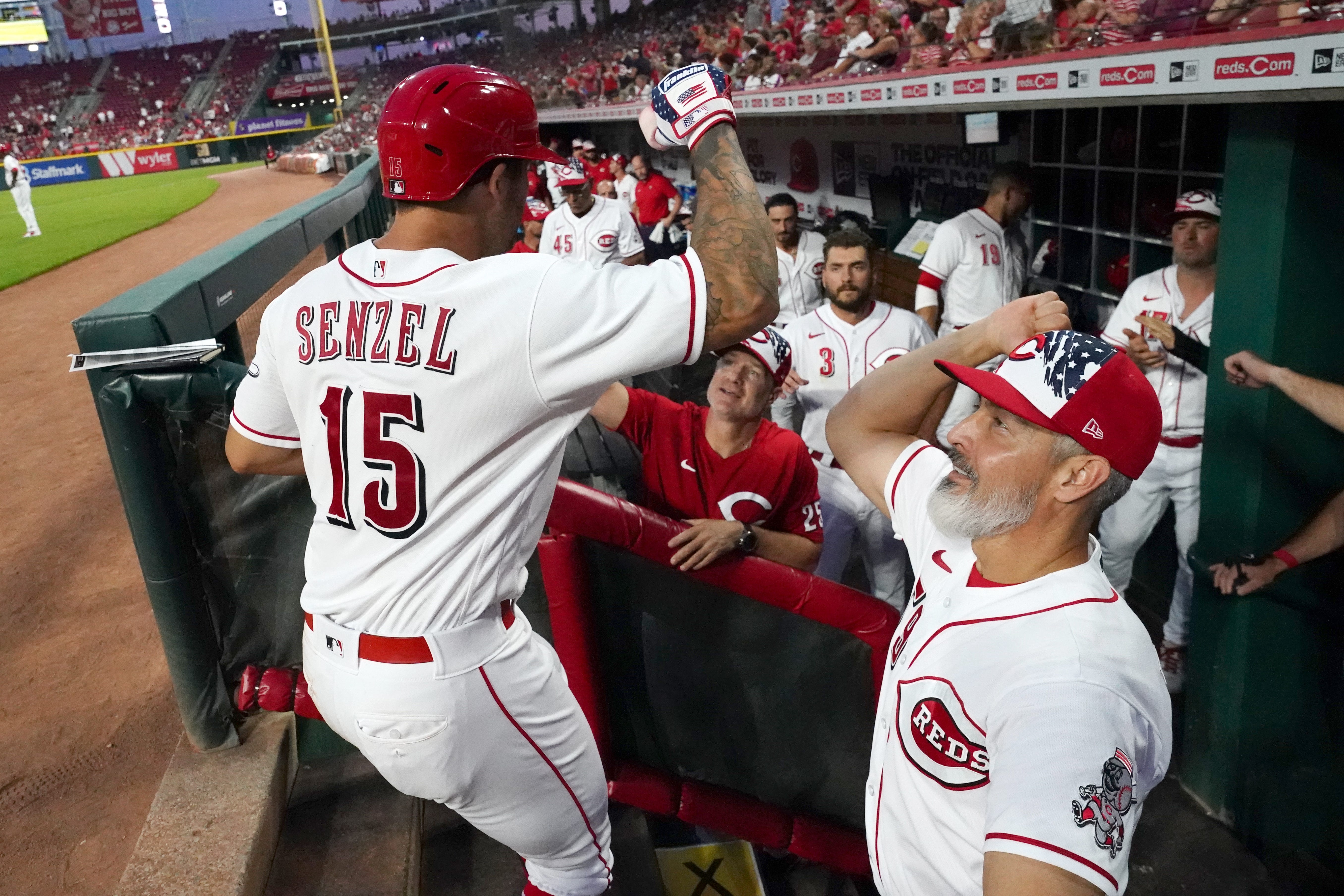 Reds center fielder Nick Senzel turned around his season