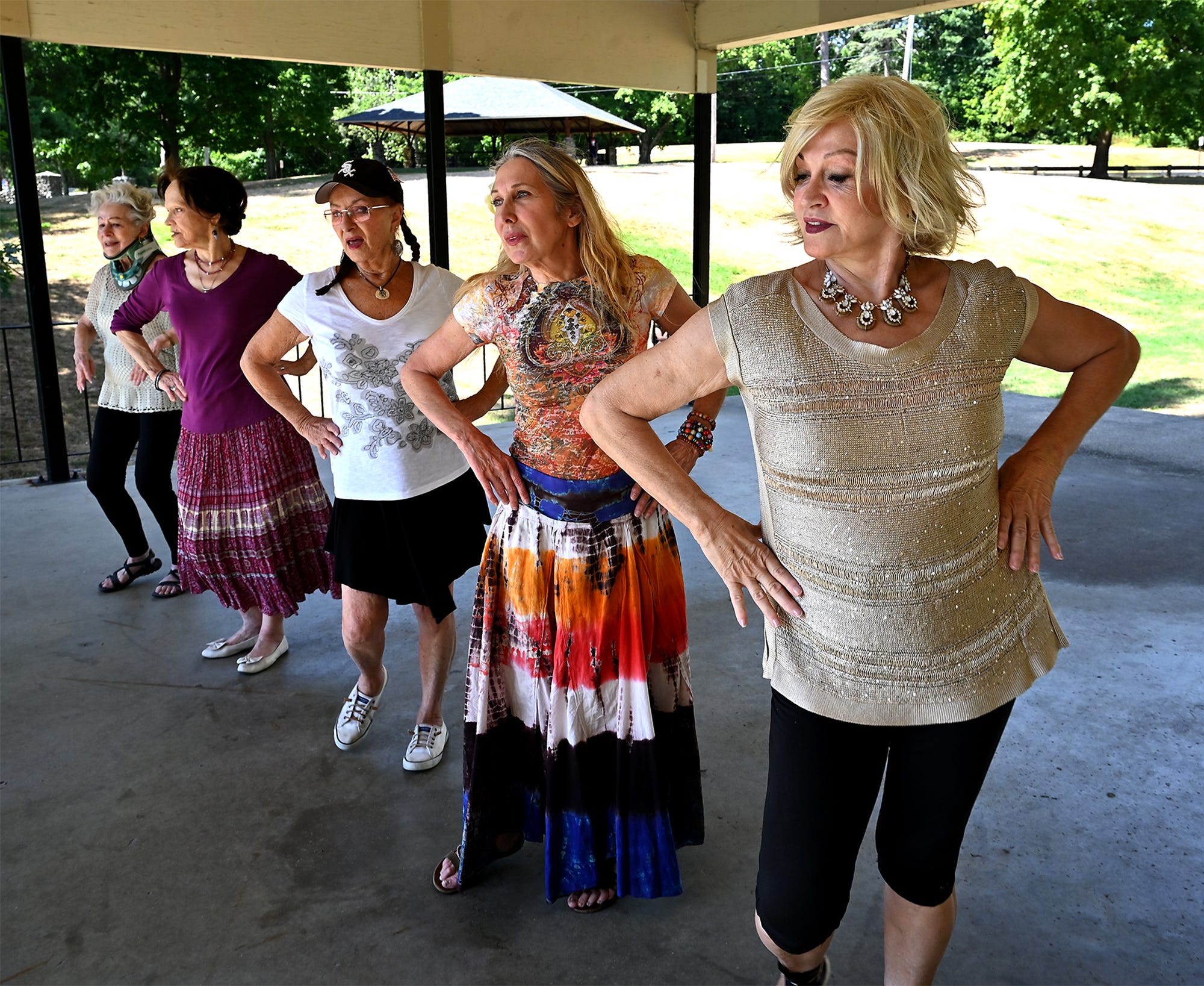 Dance troupe Silver Moon Gypsies practices in Shrewsbury